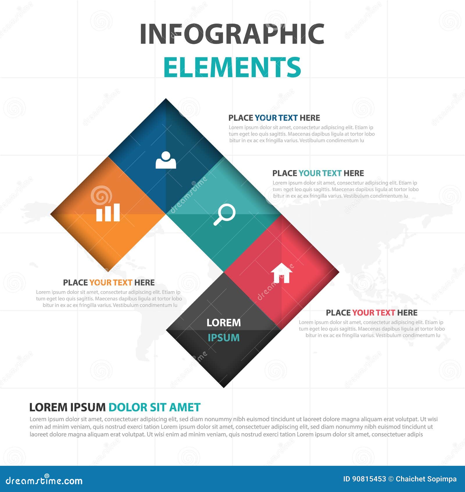 Abstract Colorful Square Business Infographics Elements, Presentation ...