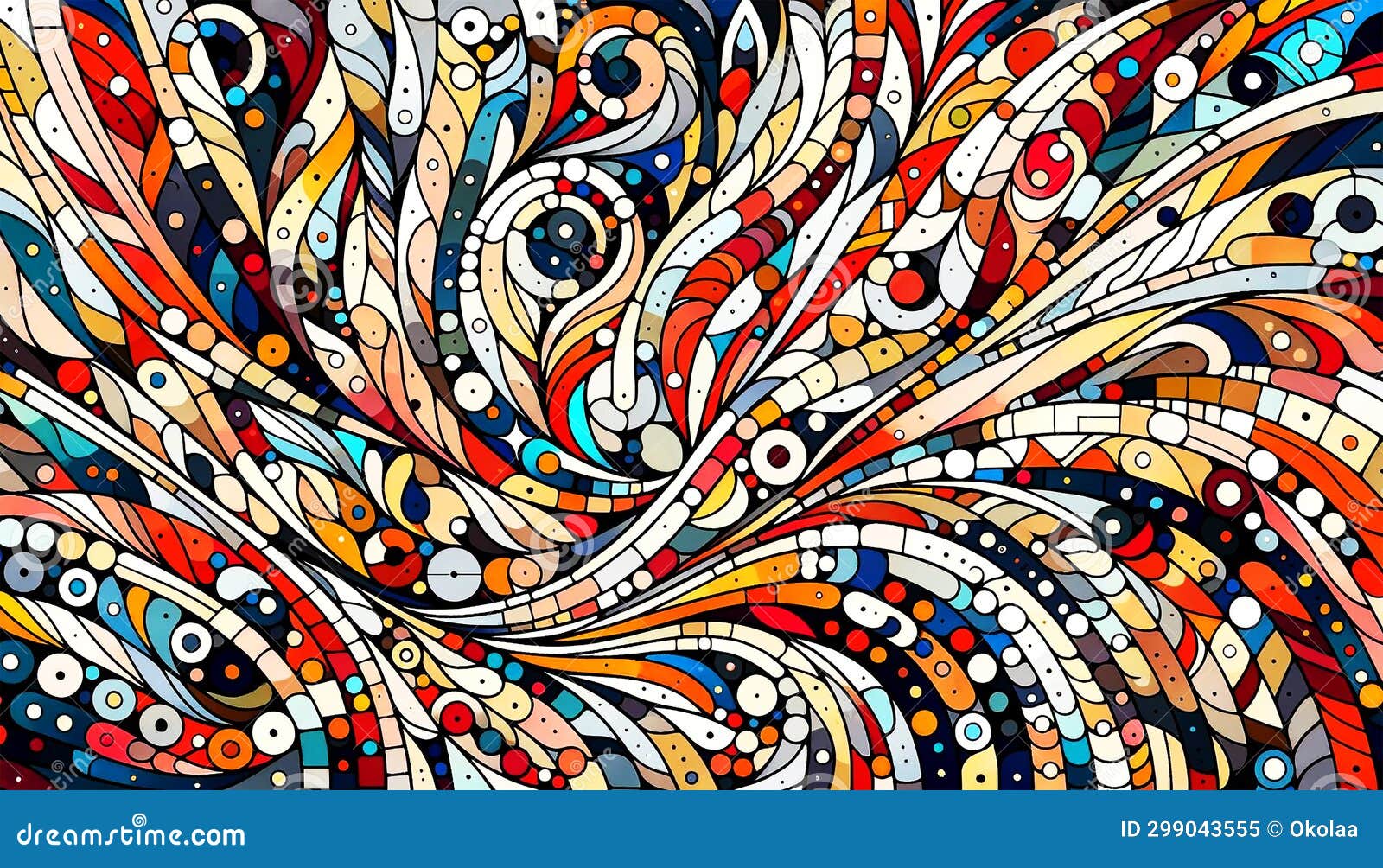 Abstract Colorful, Stained-glass Like Line Art Background Stock Illustration - Illustration of ...