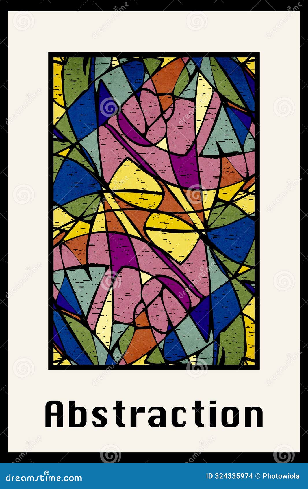 Abstract Colorful Stained Glass Window. Geometric Pattern Stock Photo ...