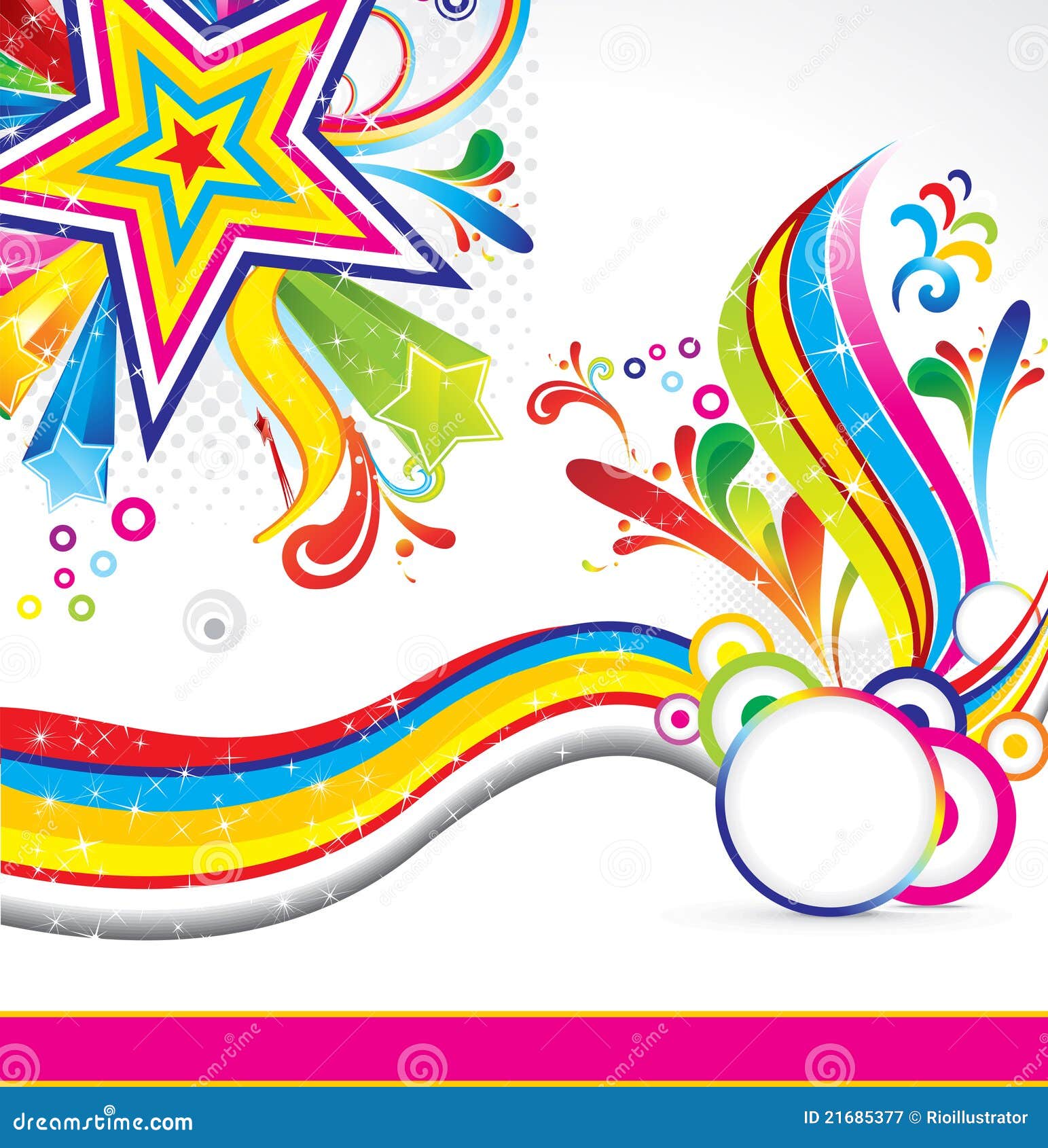 Abstract Colorful Star Backgorund with Wave Stock Vector - Illustration ...