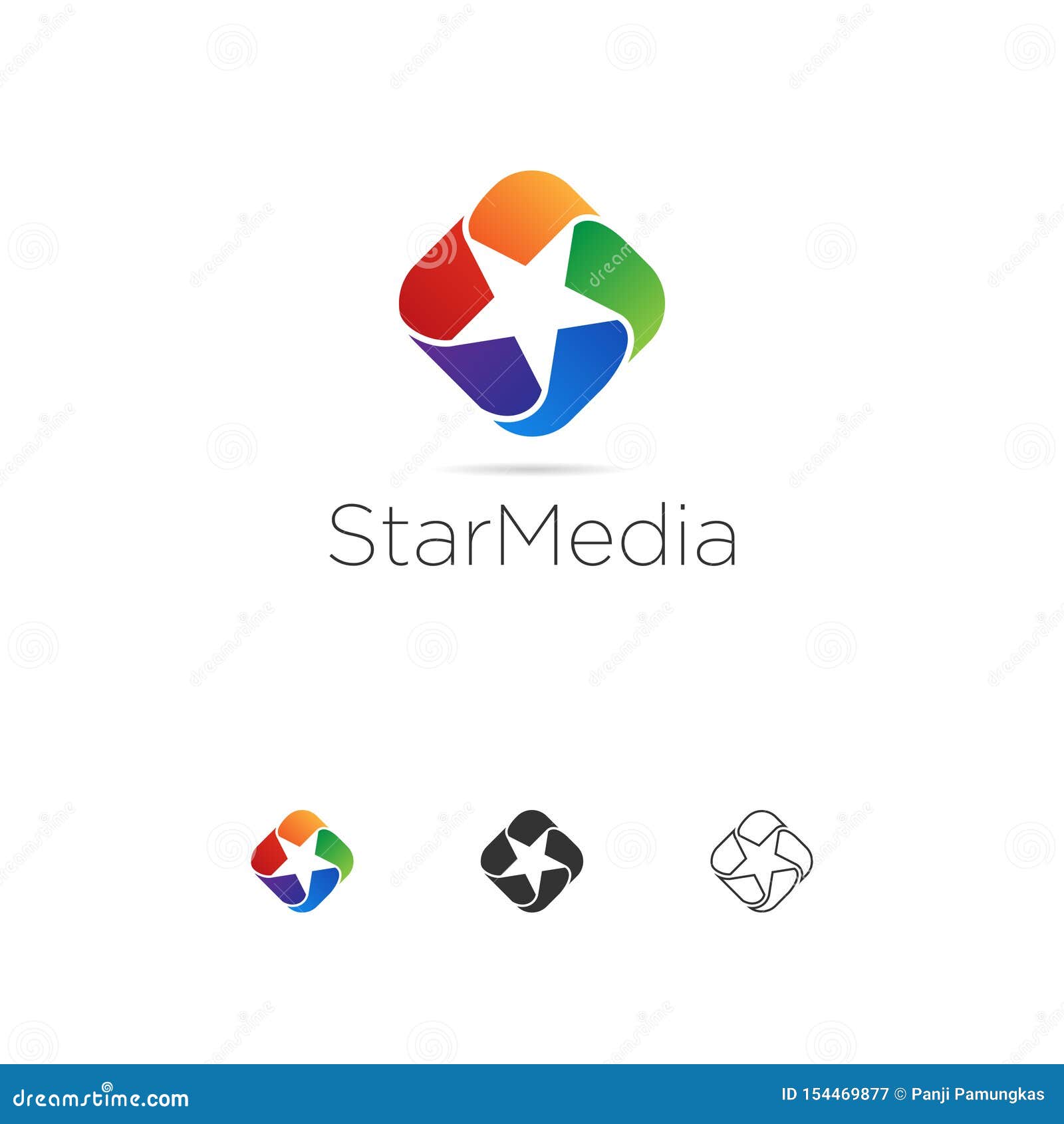 Abstract Colorful Star Looping Logo Template Stock Vector ...