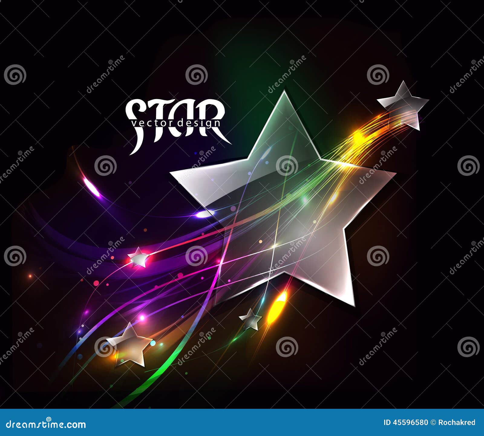 Abstract Colorful Stars Design Stock Vector - Illustration of event ...