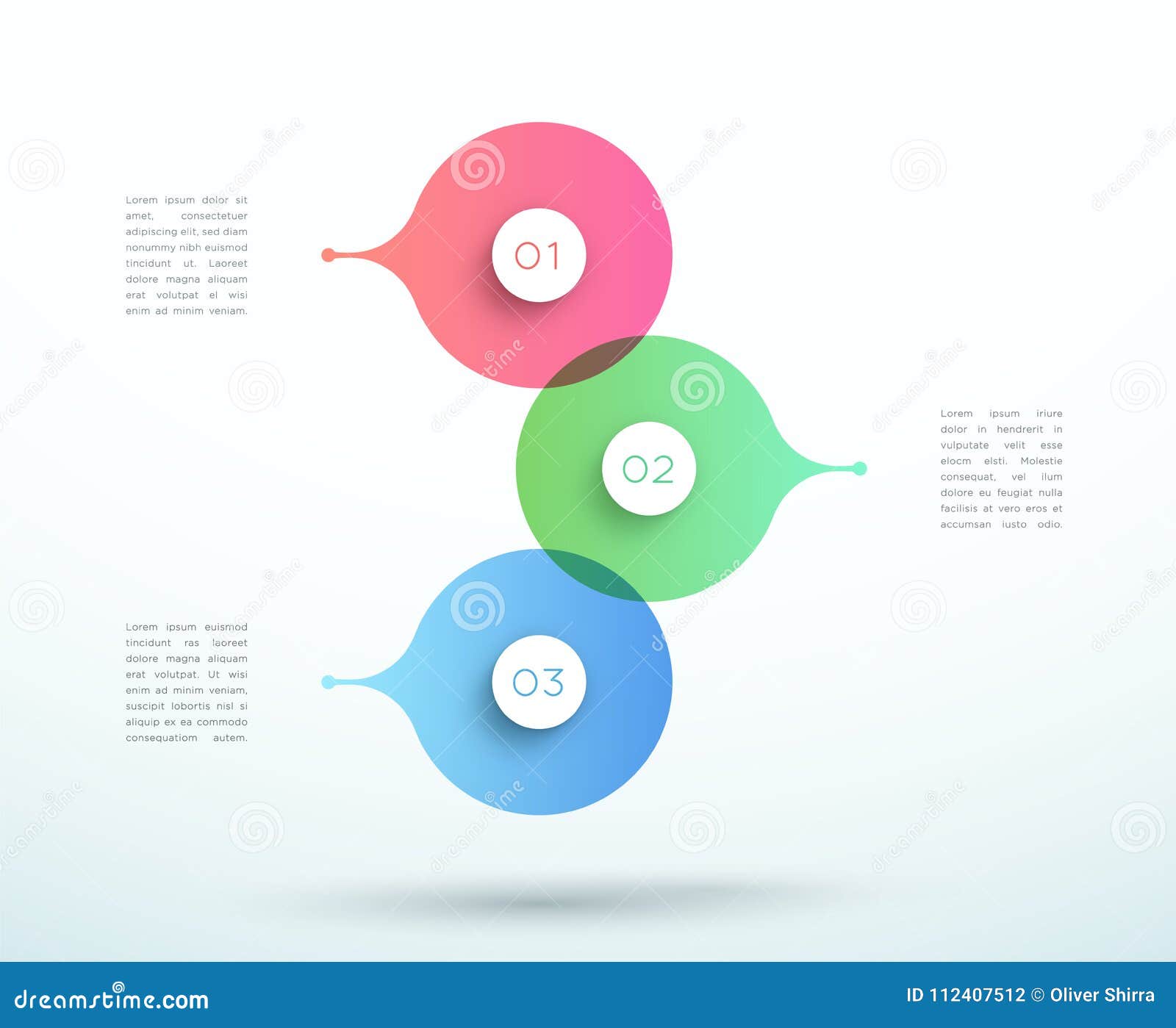 Abstract Vector 3d Stacked 3 Step Circle Infographic Stock Vector ...