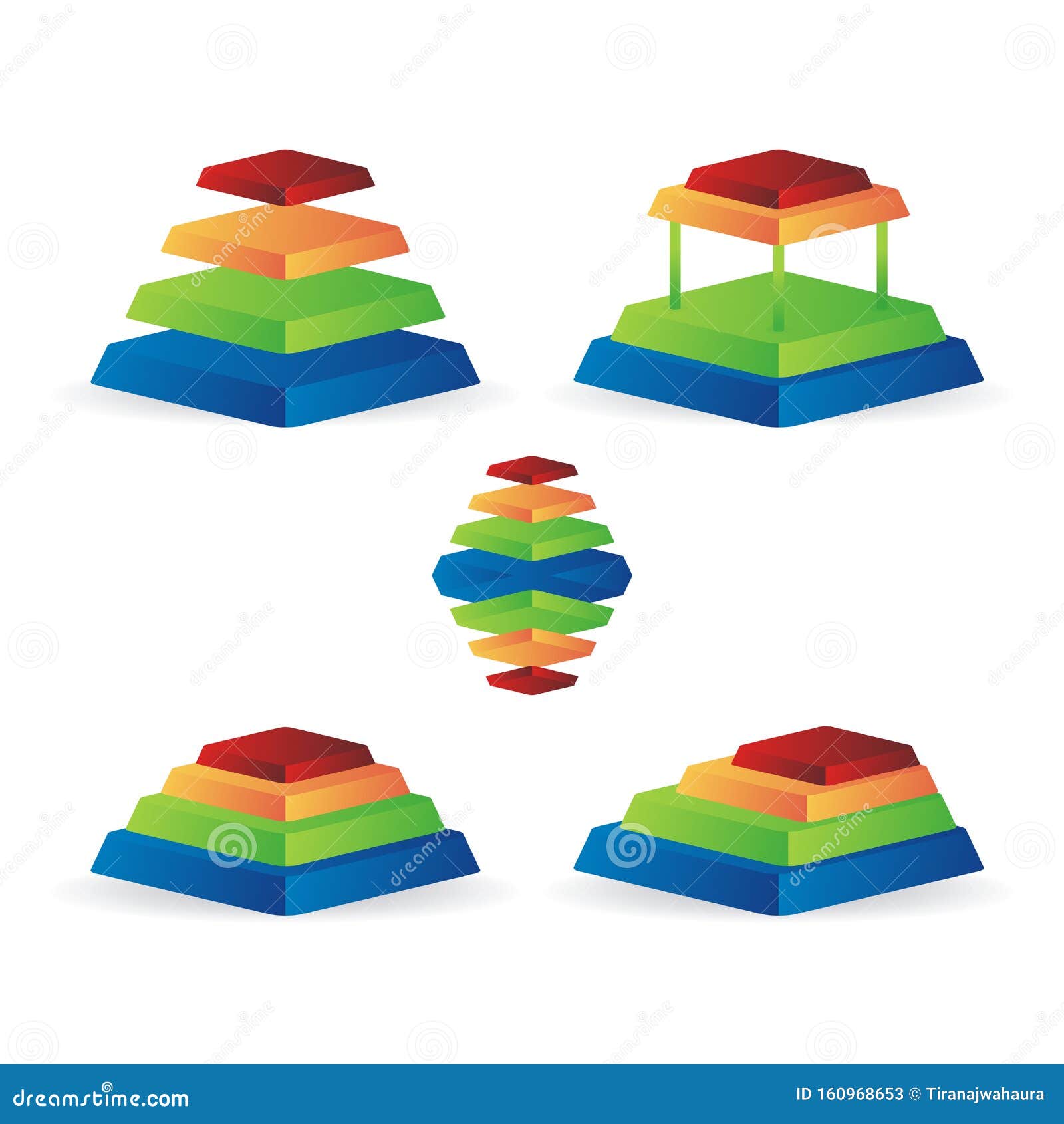 Abstract Colorful Step Texture Vector Collection Stock Vector ...