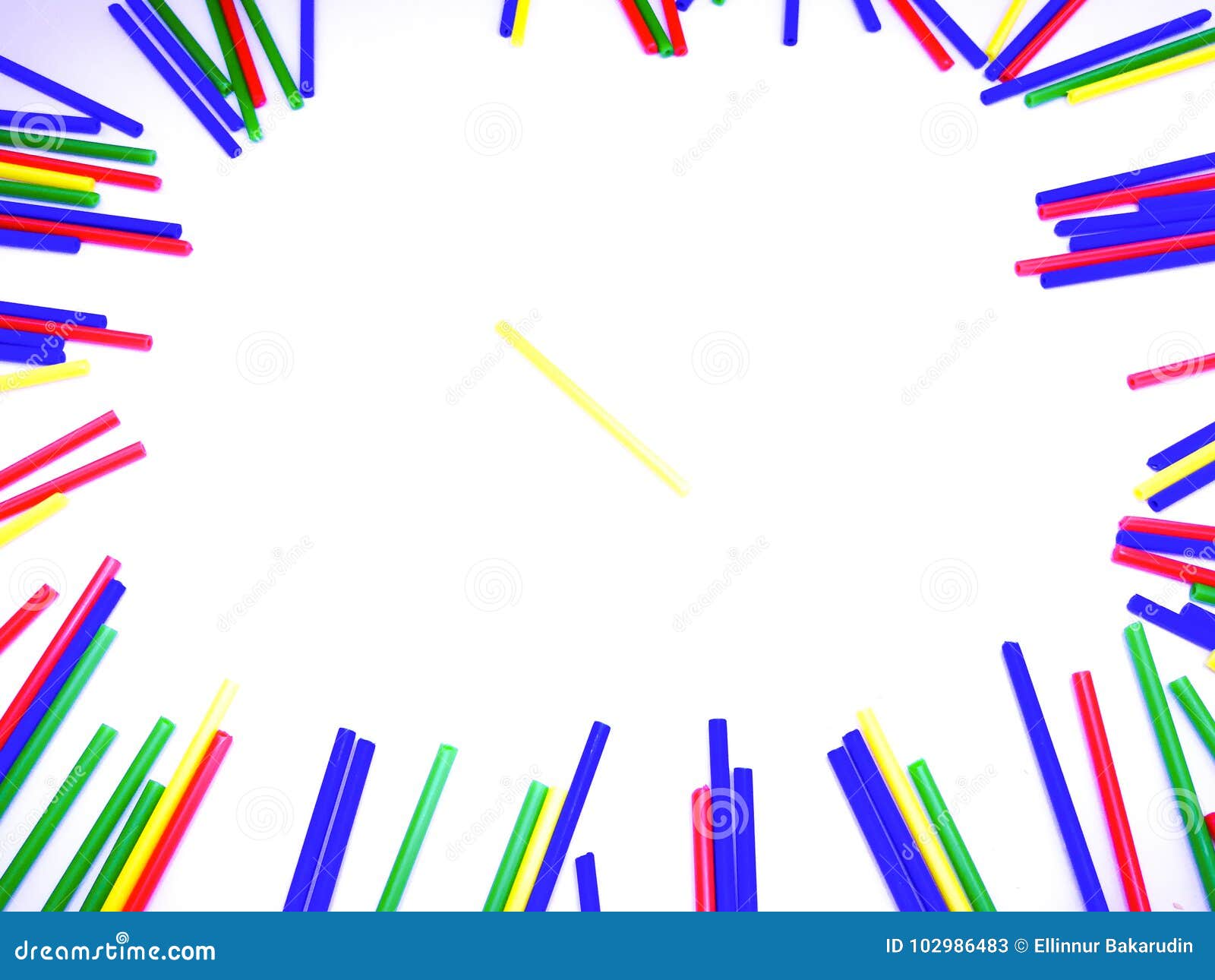 Abstract Colorful Sticks Frame Isolated on White Background. Stock ...