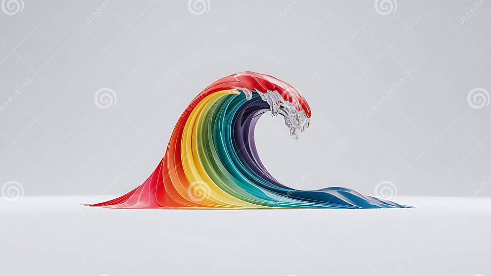 Abstract Colorful Still Wave on White Background Stock Illustration ...