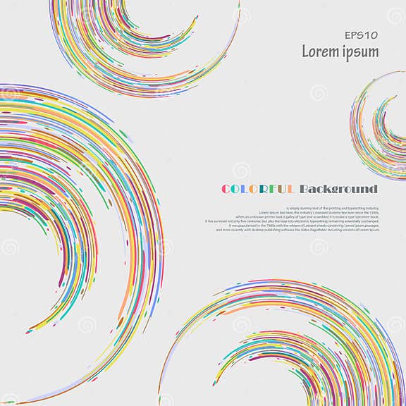 Abstract Of Colorful Stripe Lines Pattern In Circle Background Stock Vector Illustration Of