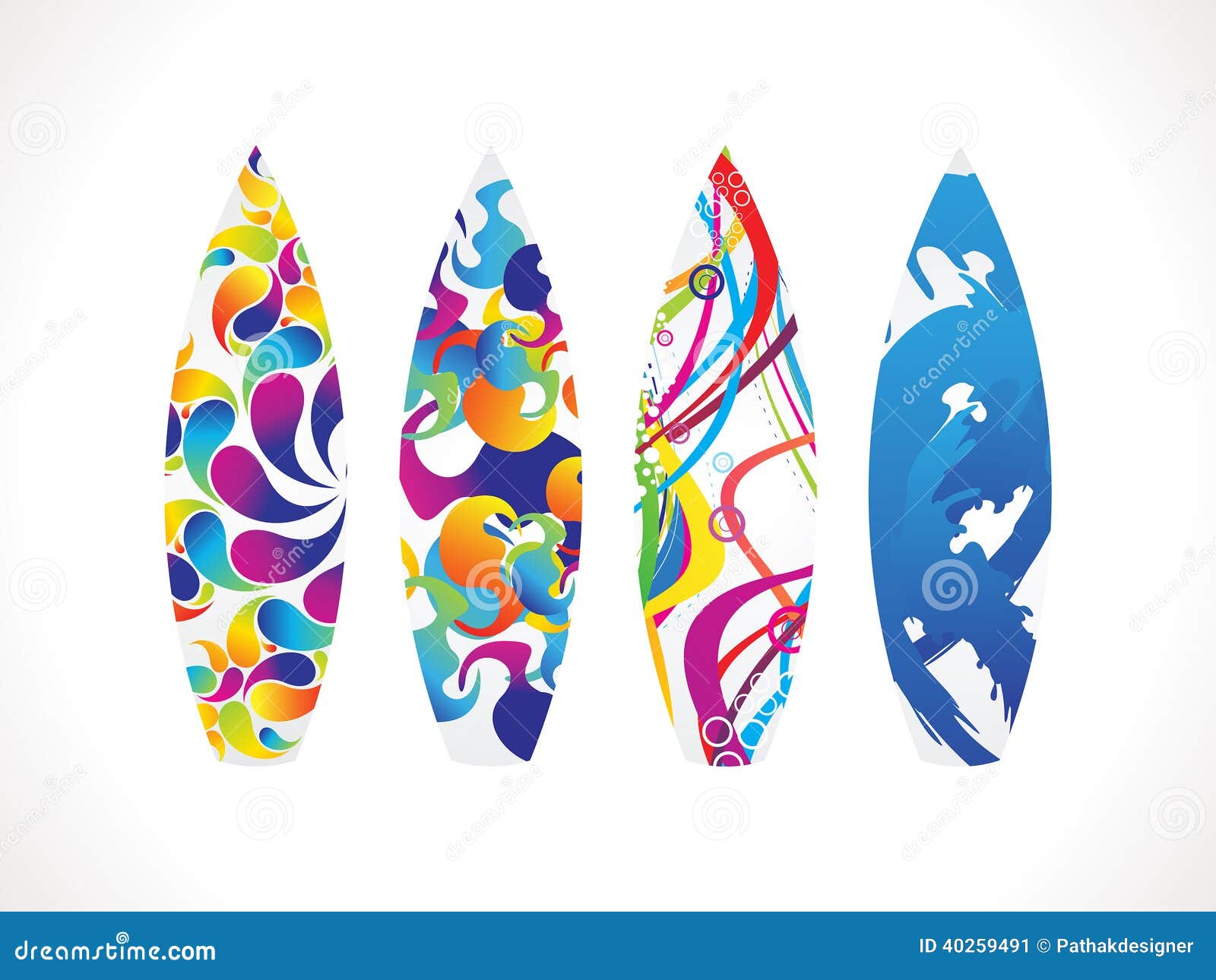Abstract Colorful Surf Board Stock Vector - Illustration of decor ...