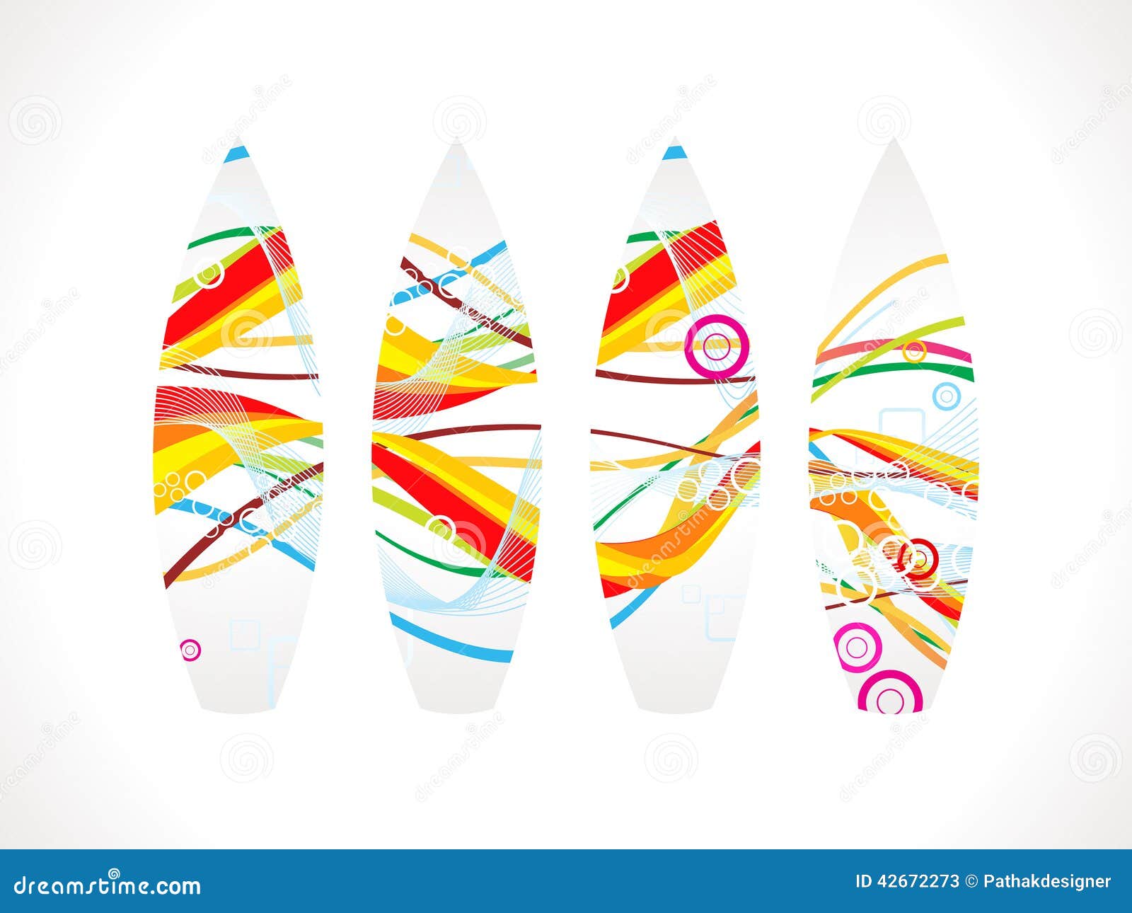 Abstract Colorful Surf Board Stock Vector - Illustration of decor ...