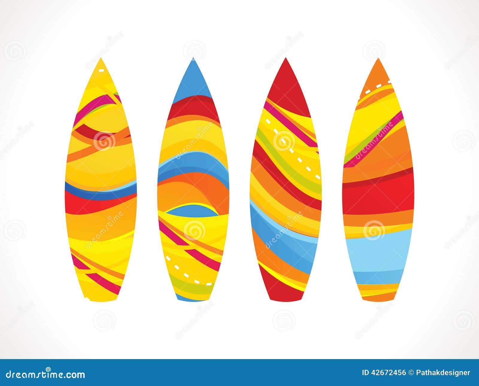 Abstract Colorful Surf Board Stock Vector - Illustration of hawaiian ...