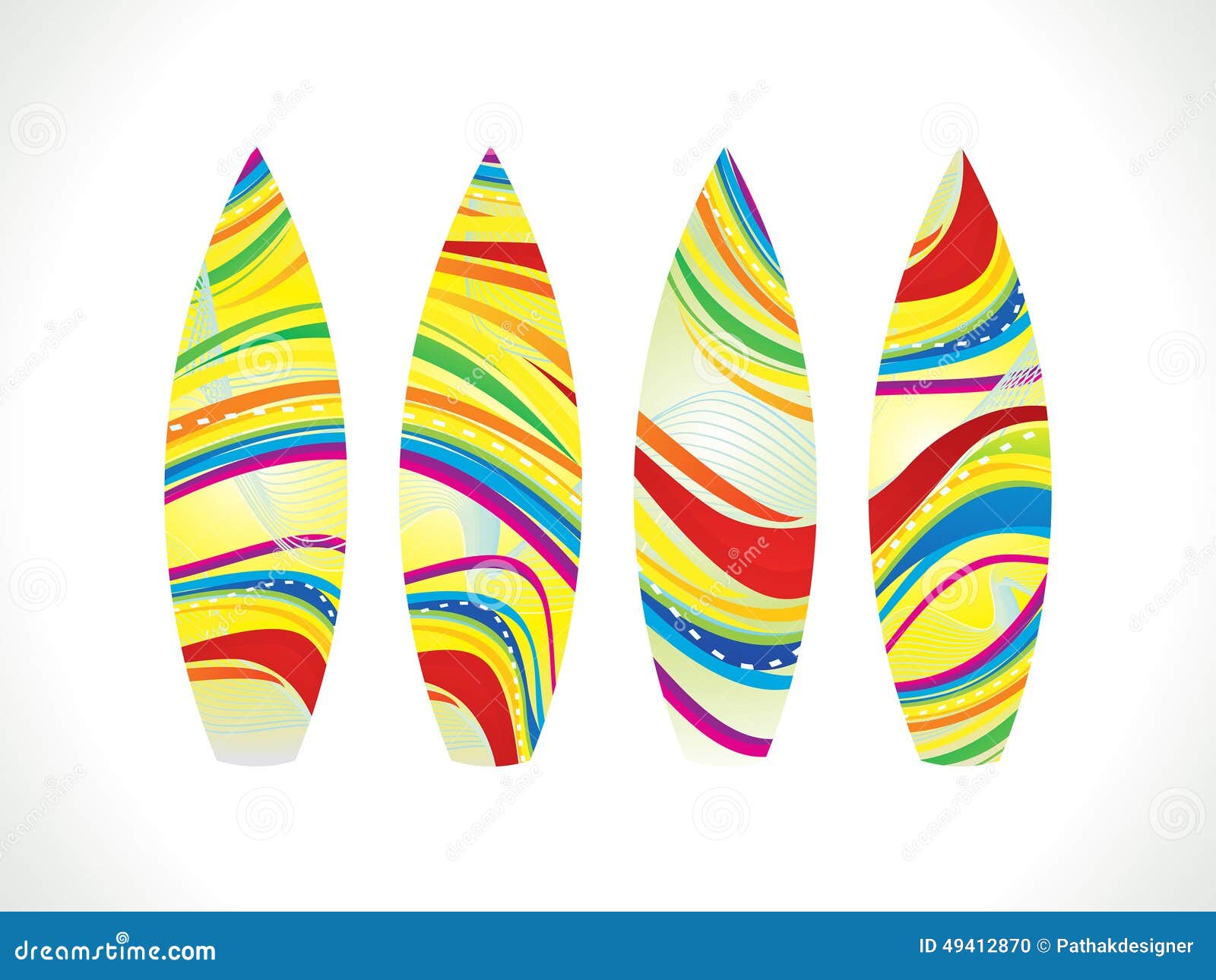 Abstract Colorful Surf Board Stock Vector - Illustration of design ...