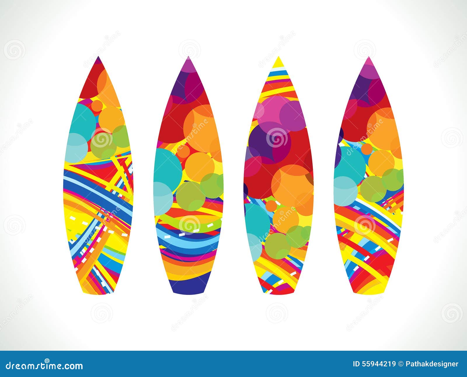 Abstract Colorful Surf Board Stock Vector - Illustration of sport ...