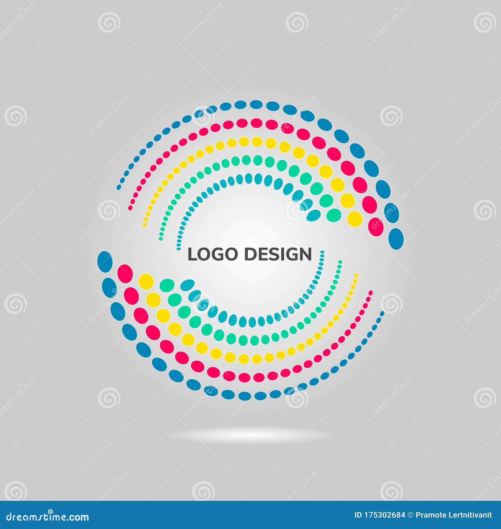 Swirling Logo. Optical Illusion On Background. Twisted Circle Cartoon ...