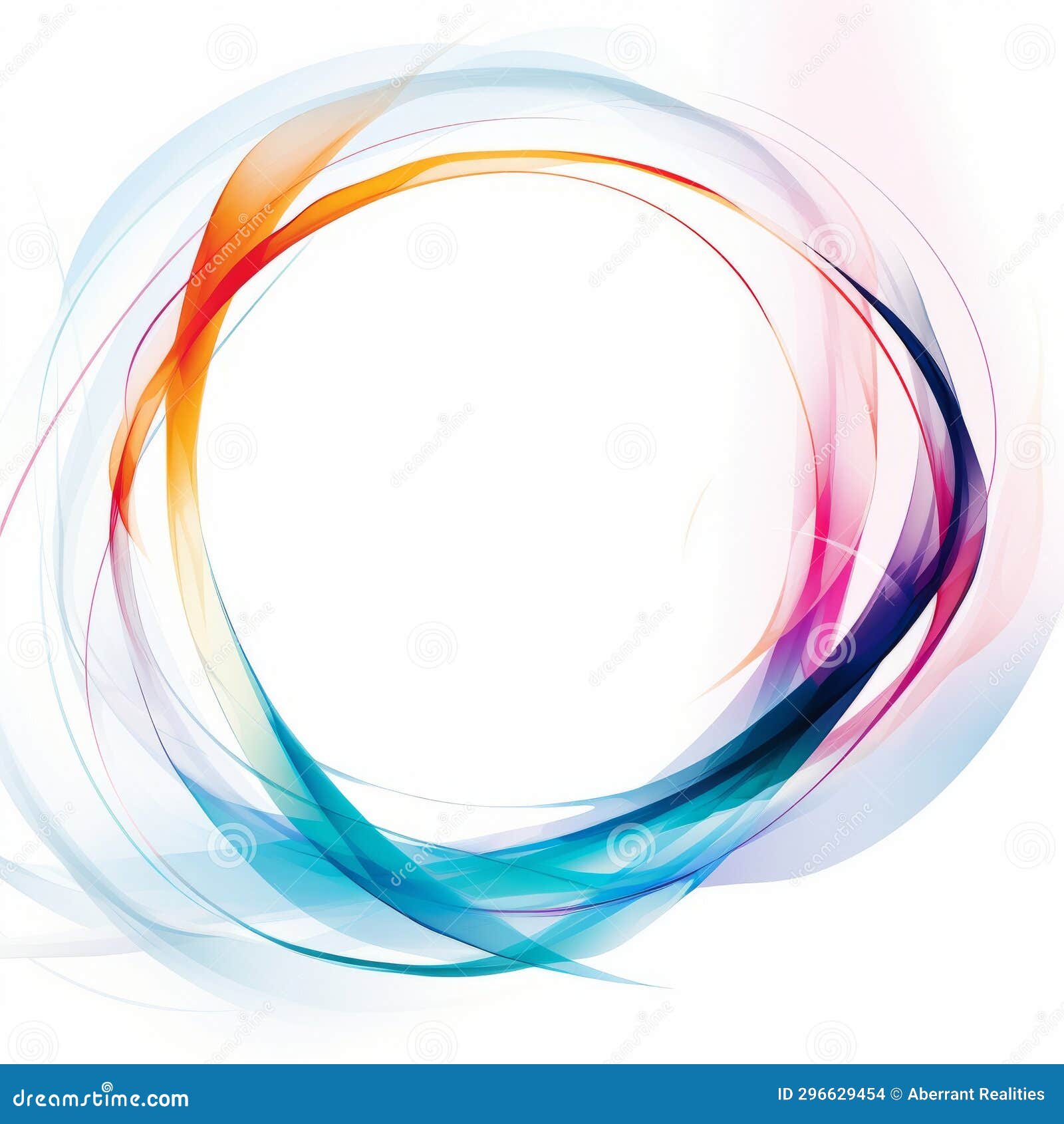 Abstract Colorful Swirls in a Circle on a White Background Stock ...