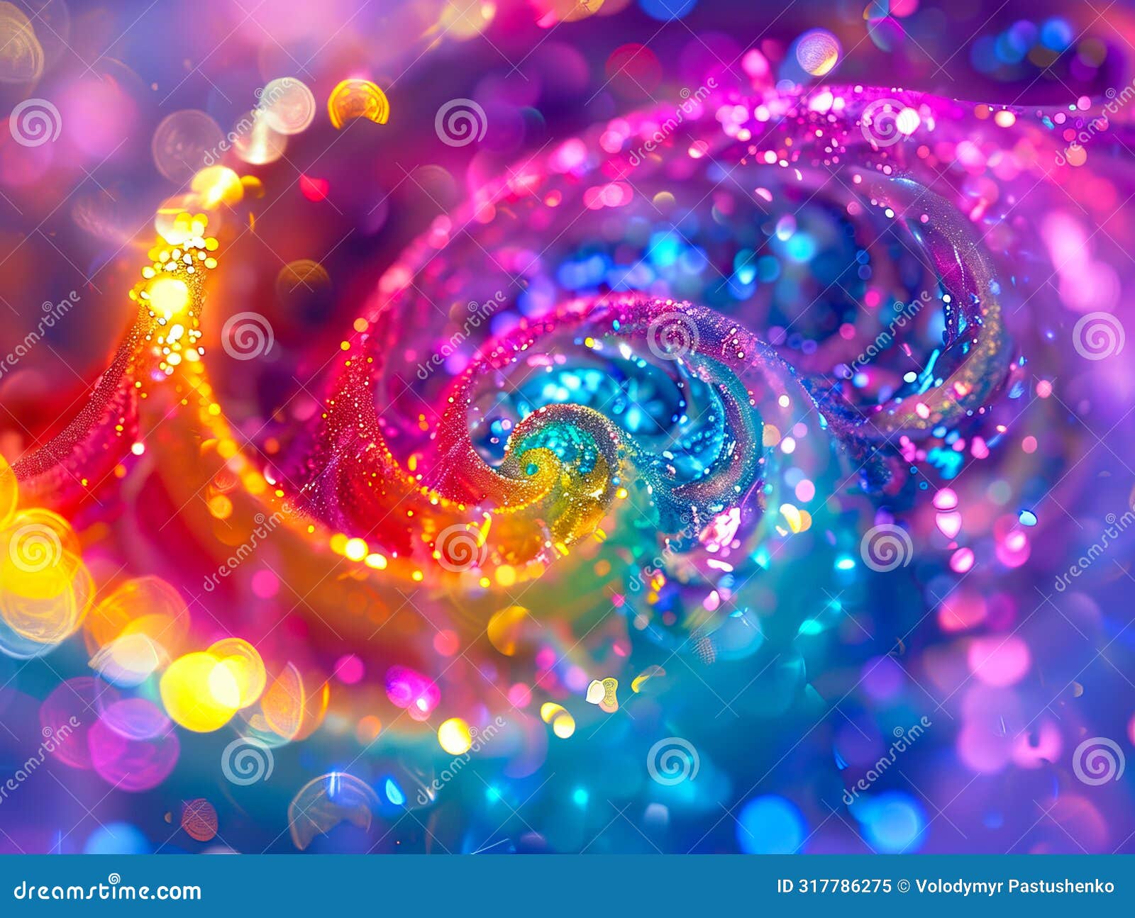 Abstract Colorful Swirls with Light and Sparkles Stock Image - Image of ...