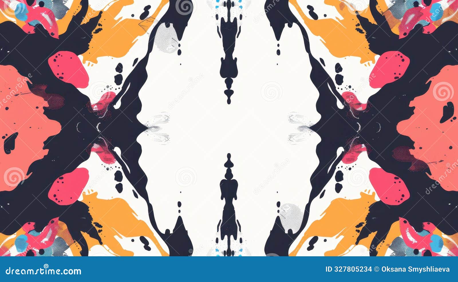 Abstract Colorful Symmetry Ink Blot Pattern Background Stock ...