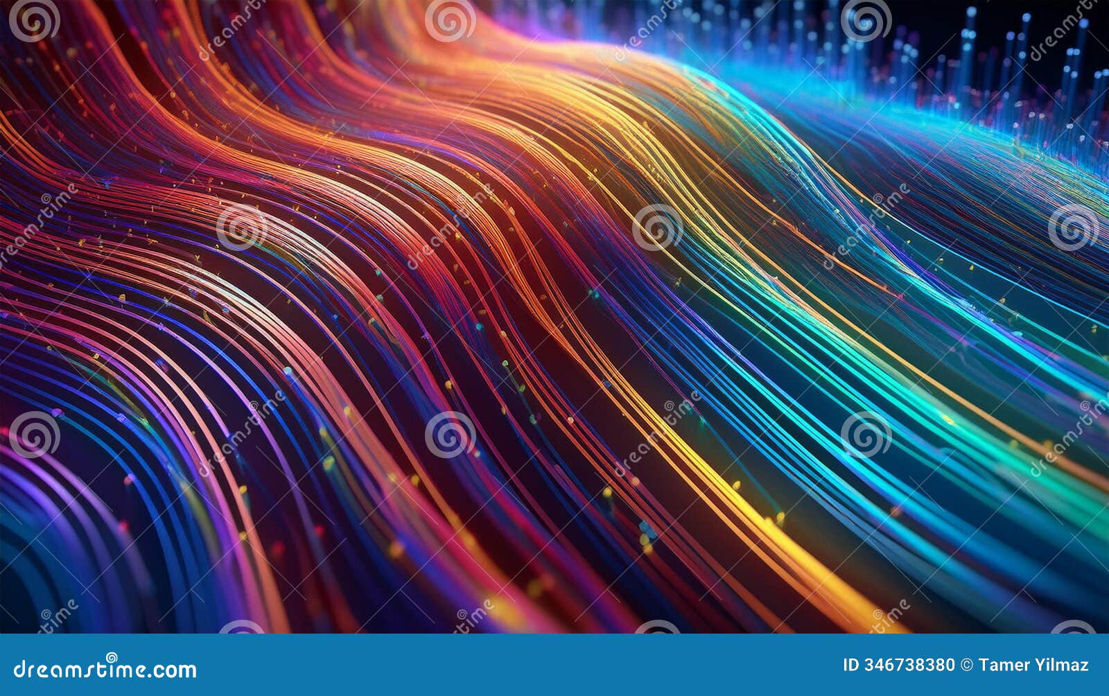 Abstract Colorful Technology Lines Big Data Flow Stock Illustration ...