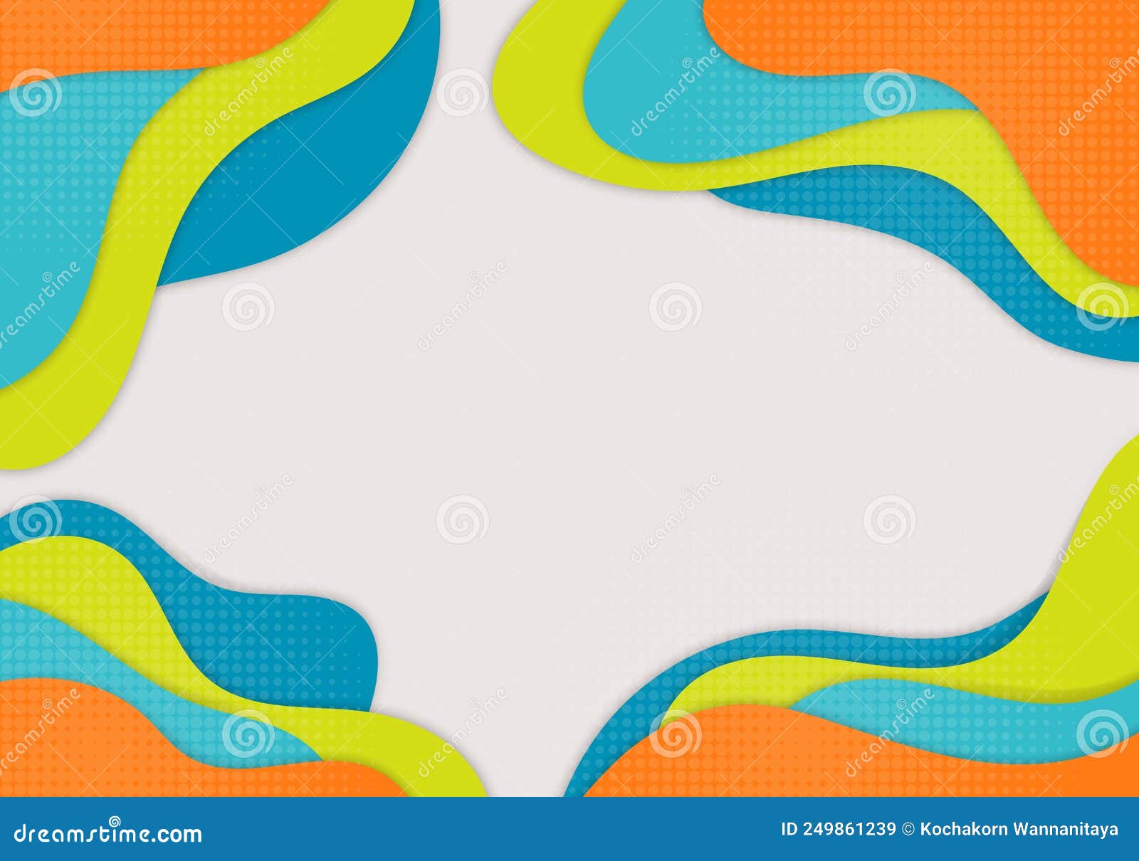 Abstract Colorful Template Design of Doodles Decorative with Halftone ...