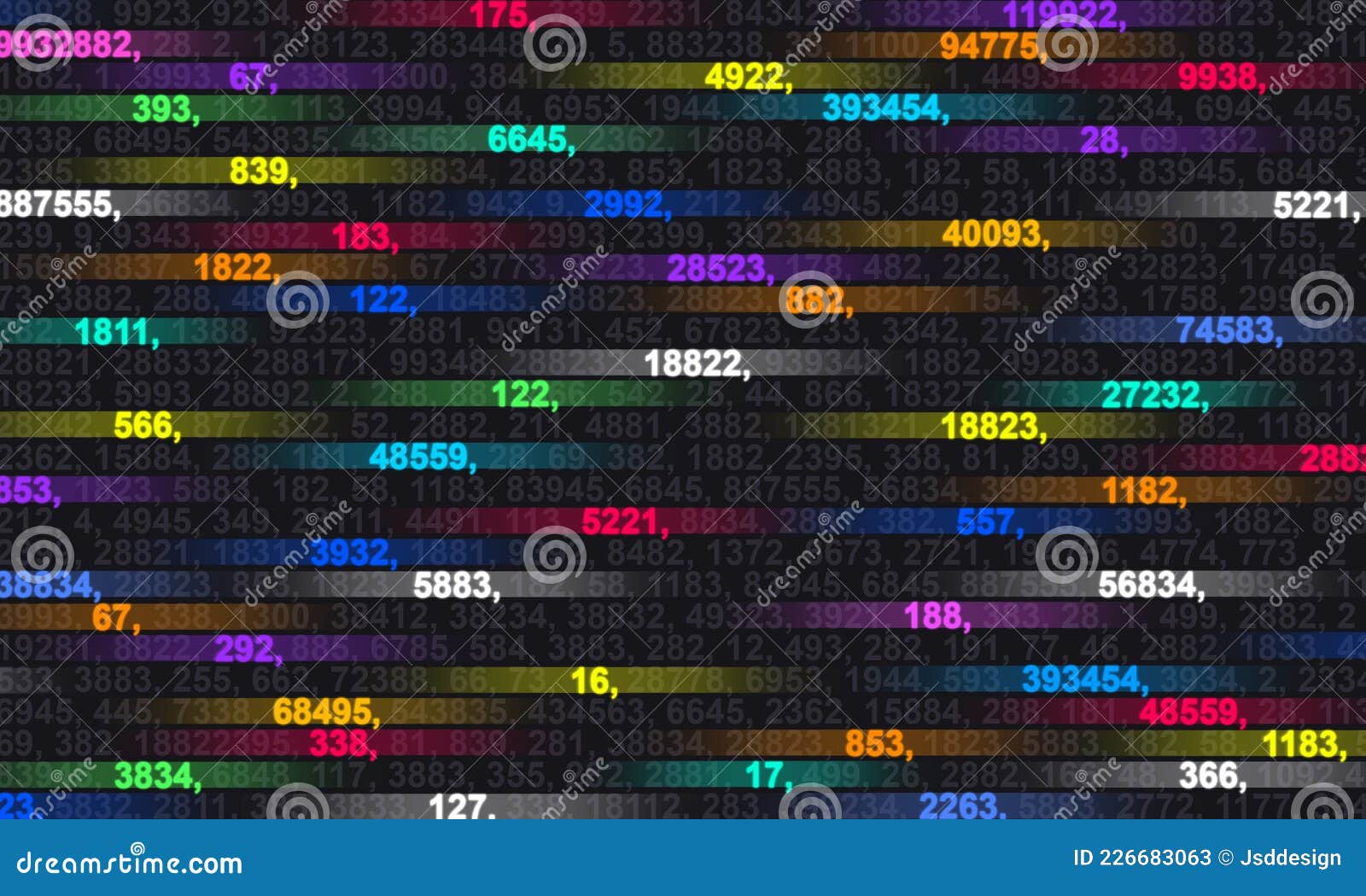 Abstract Digital Background with Generated Glowing Numbers Stock Image ...