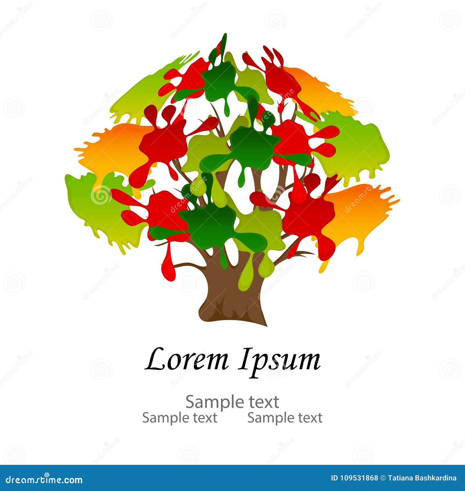 Abstract Colorful Tree Branches with Multicolored Leaves, Splash Stock ...