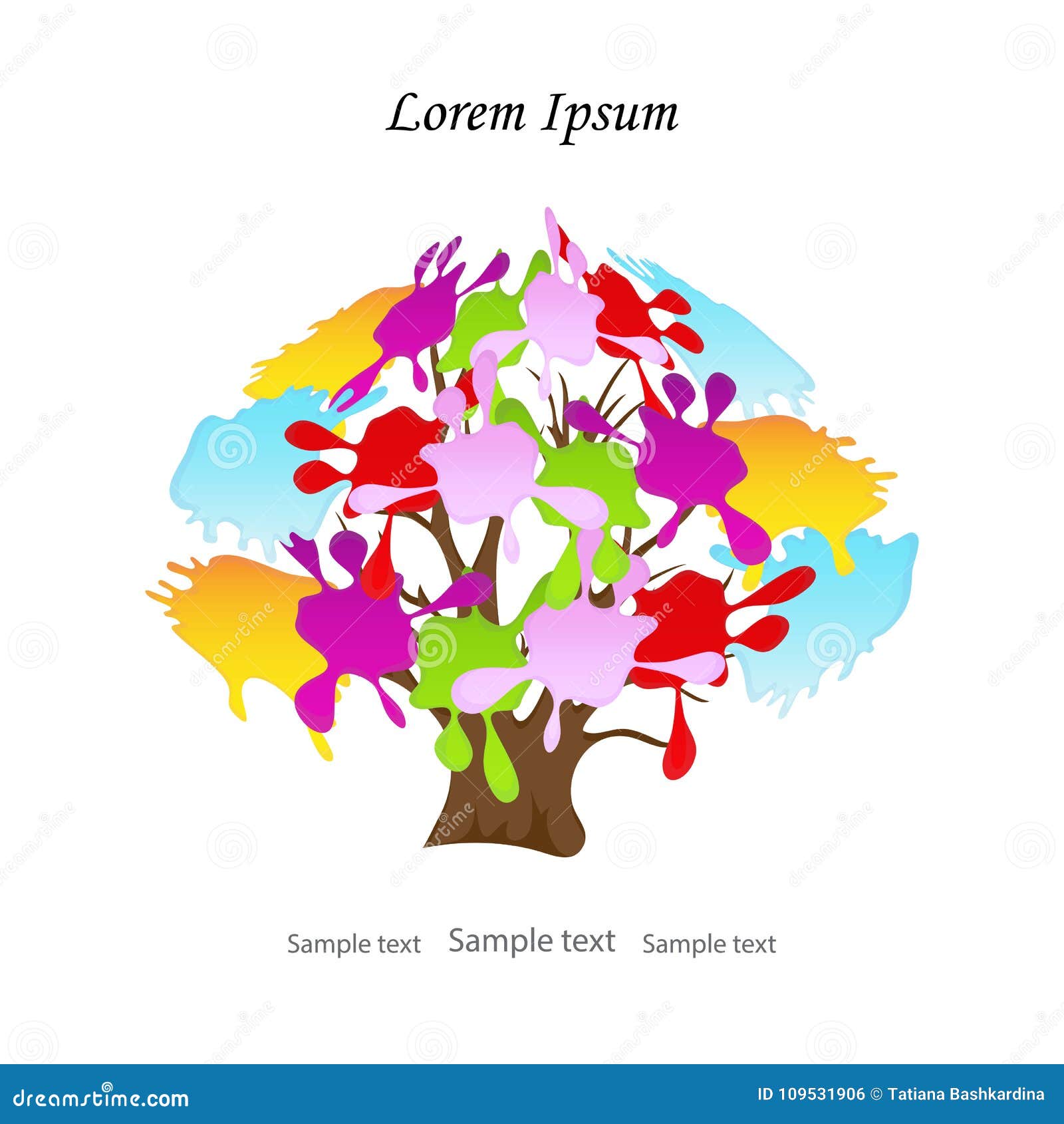 Abstract Colorful Tree Branches with Multicolored Leaves,splash Stock ...