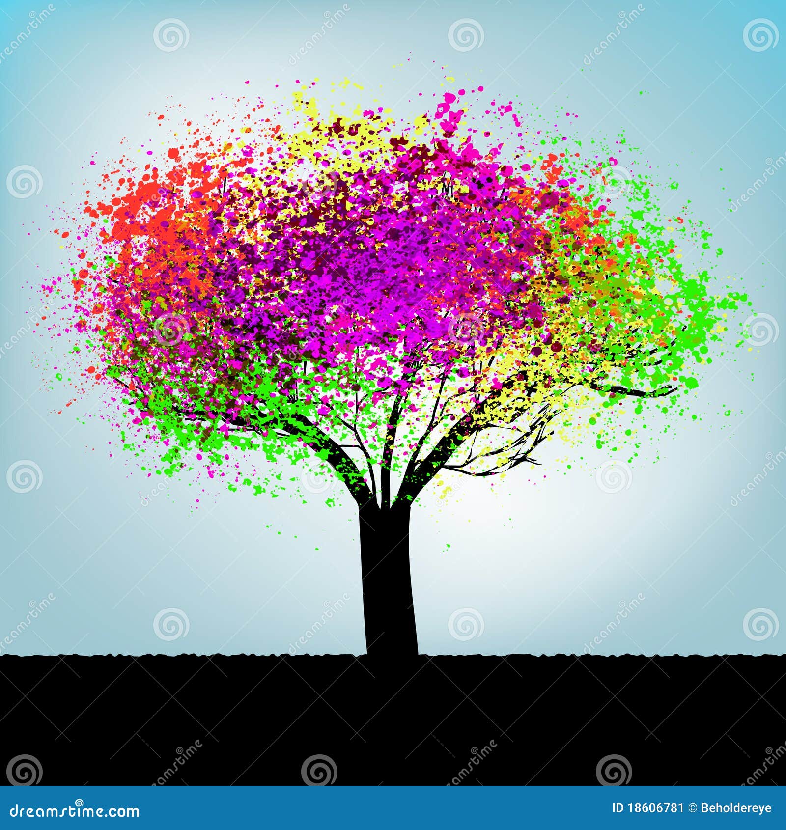 Abstract Colorful Tree. with Copy Space Stock Vector - Illustration of ...