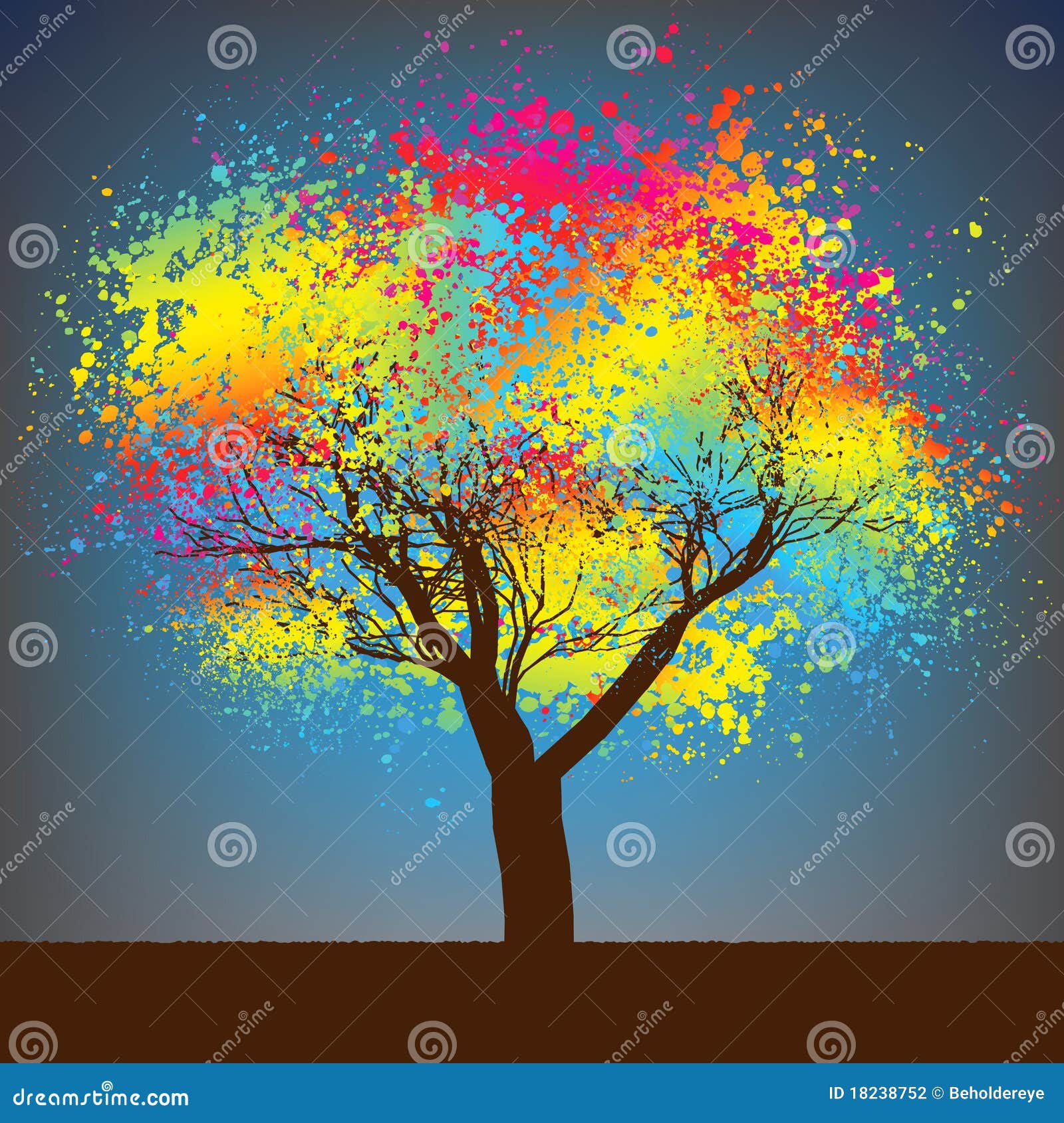 Abstract Colorful Tree. EPS 8 Stock Vector - Illustration of business ...