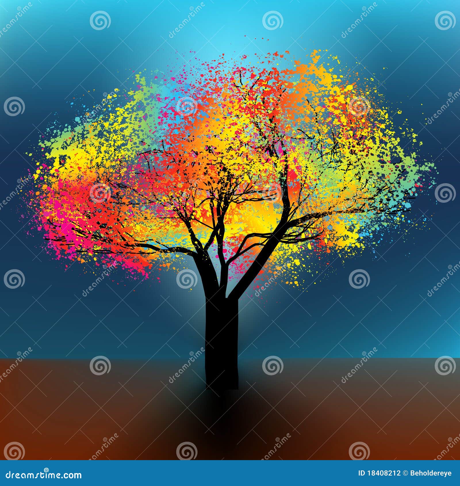 Abstract Colorful Tree. EPS 8 Stock Vector - Illustration of curve ...