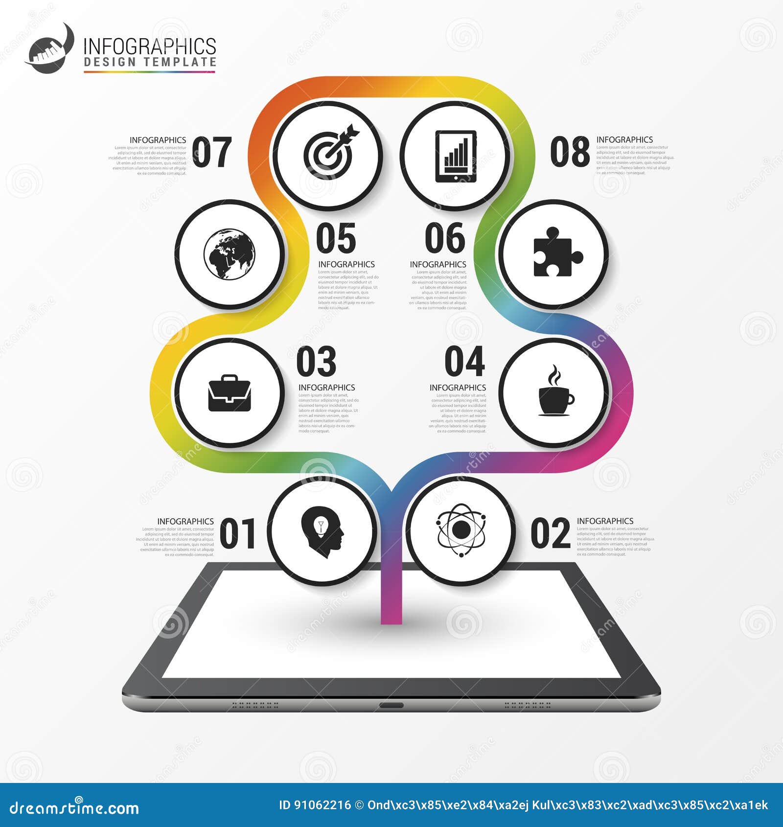Abstract Colorful Tree. Timeline Infographic Template Stock Vector ...