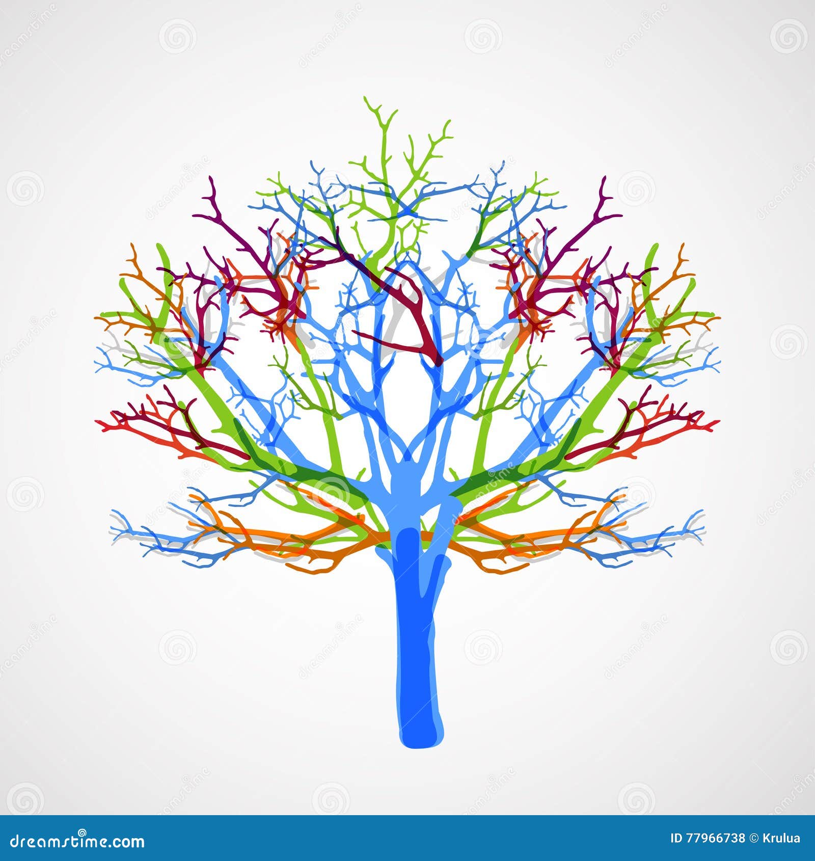 Abstract colorful tree. stock vector. Illustration of painting - 77966738