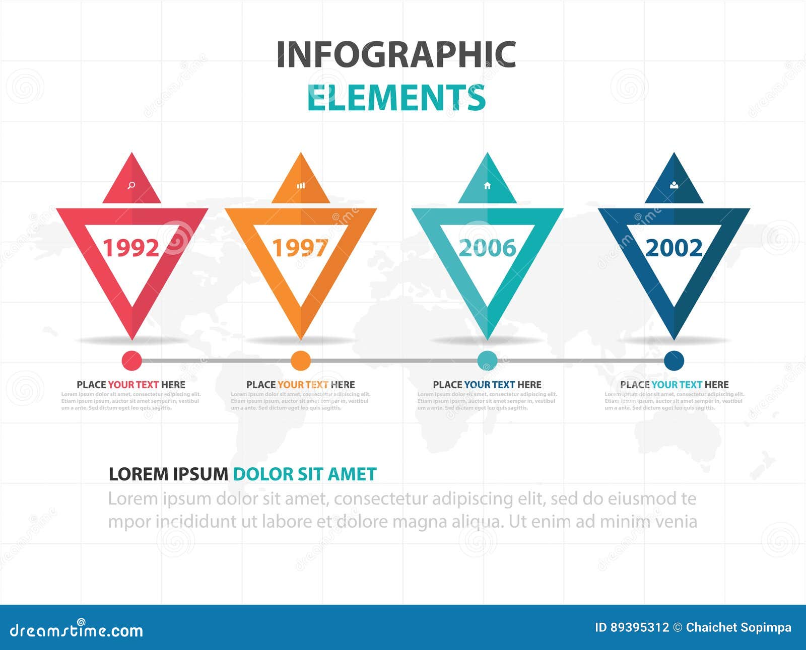 Abstract Colorful Triangle Business Timeline Infographics Elements ...