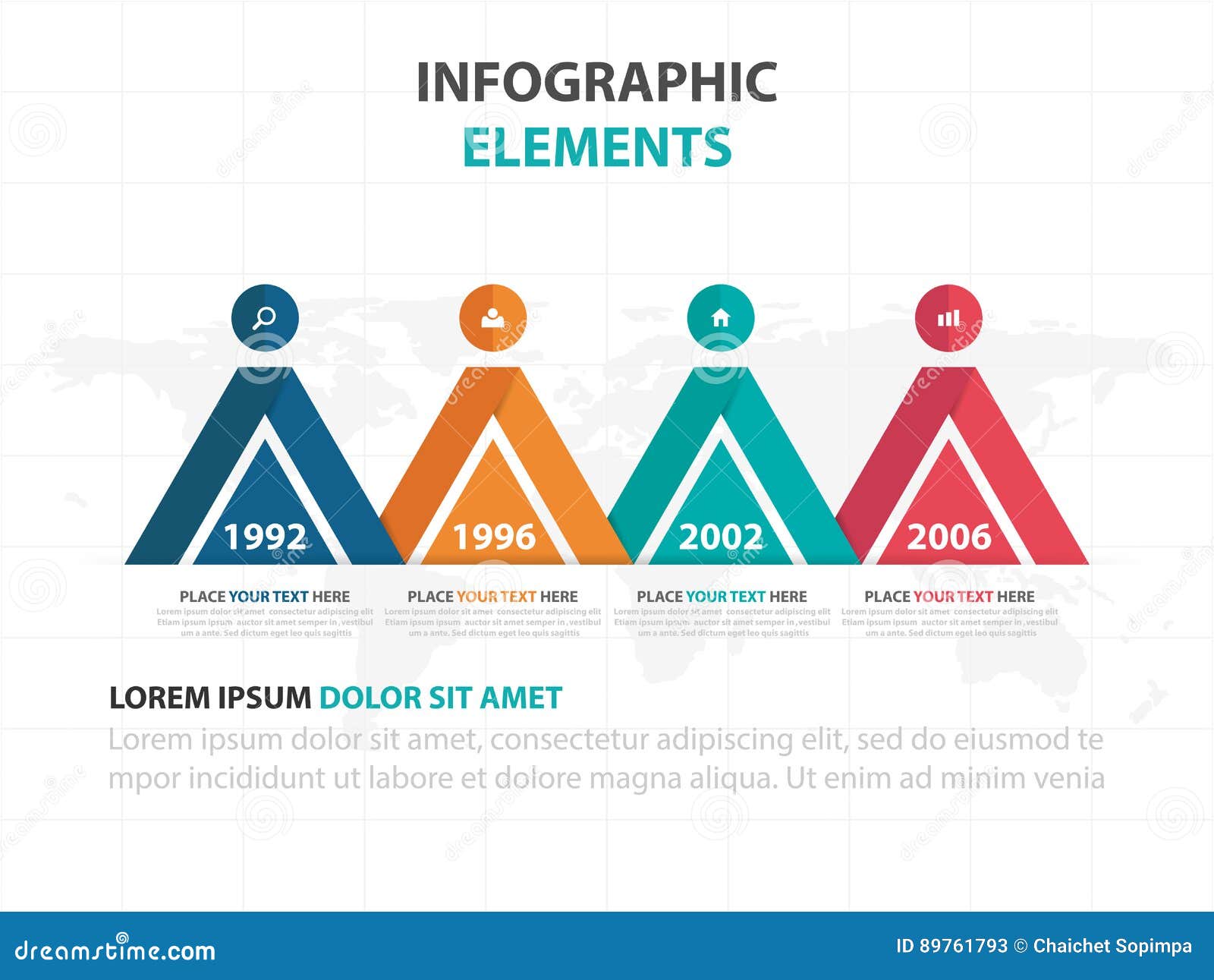 Abstract Colorful Triangle Business Timeline Infographics Elements ...