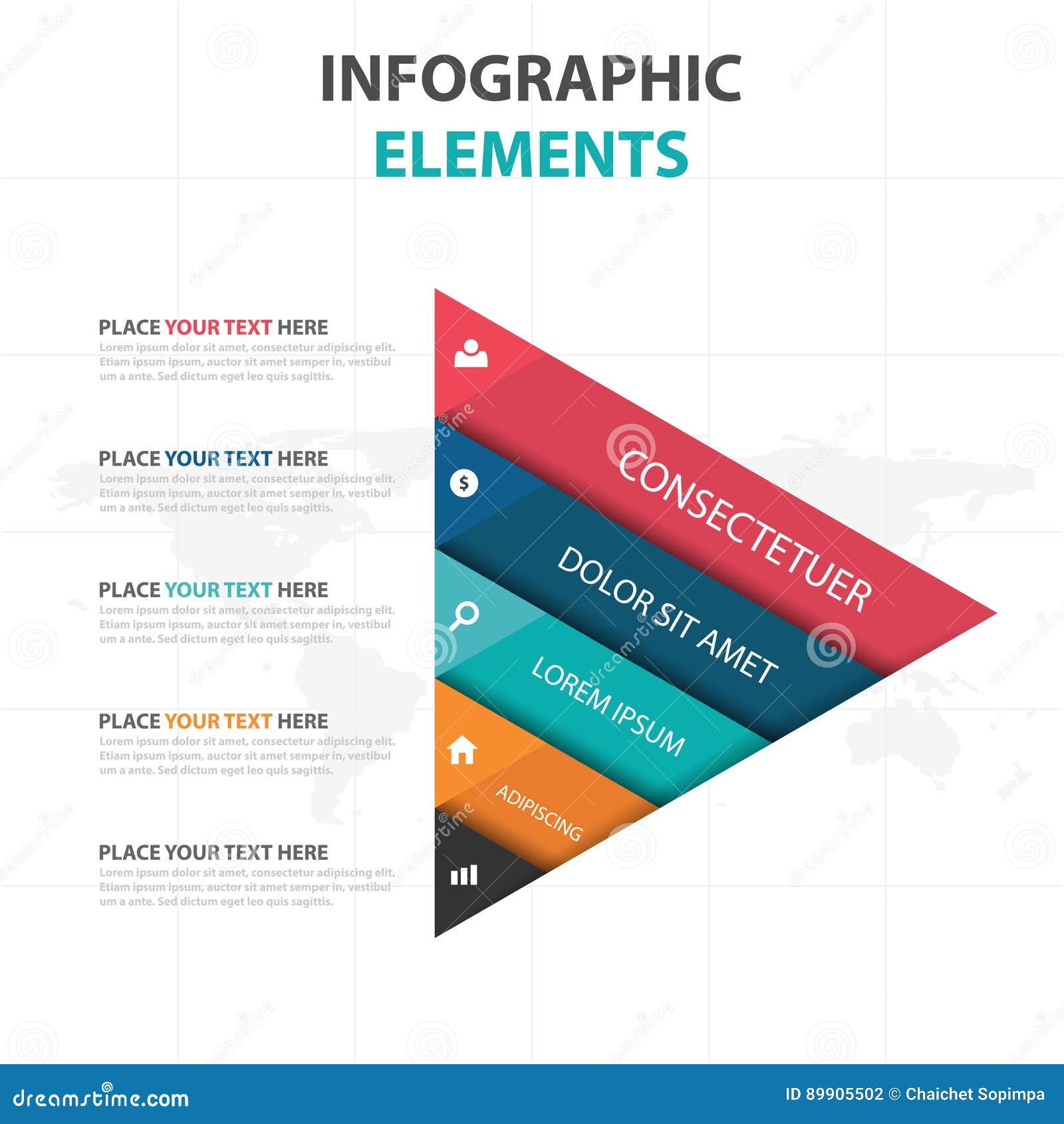 Abstract Colorful Triangle Business Timeline Infographics Elements ...
