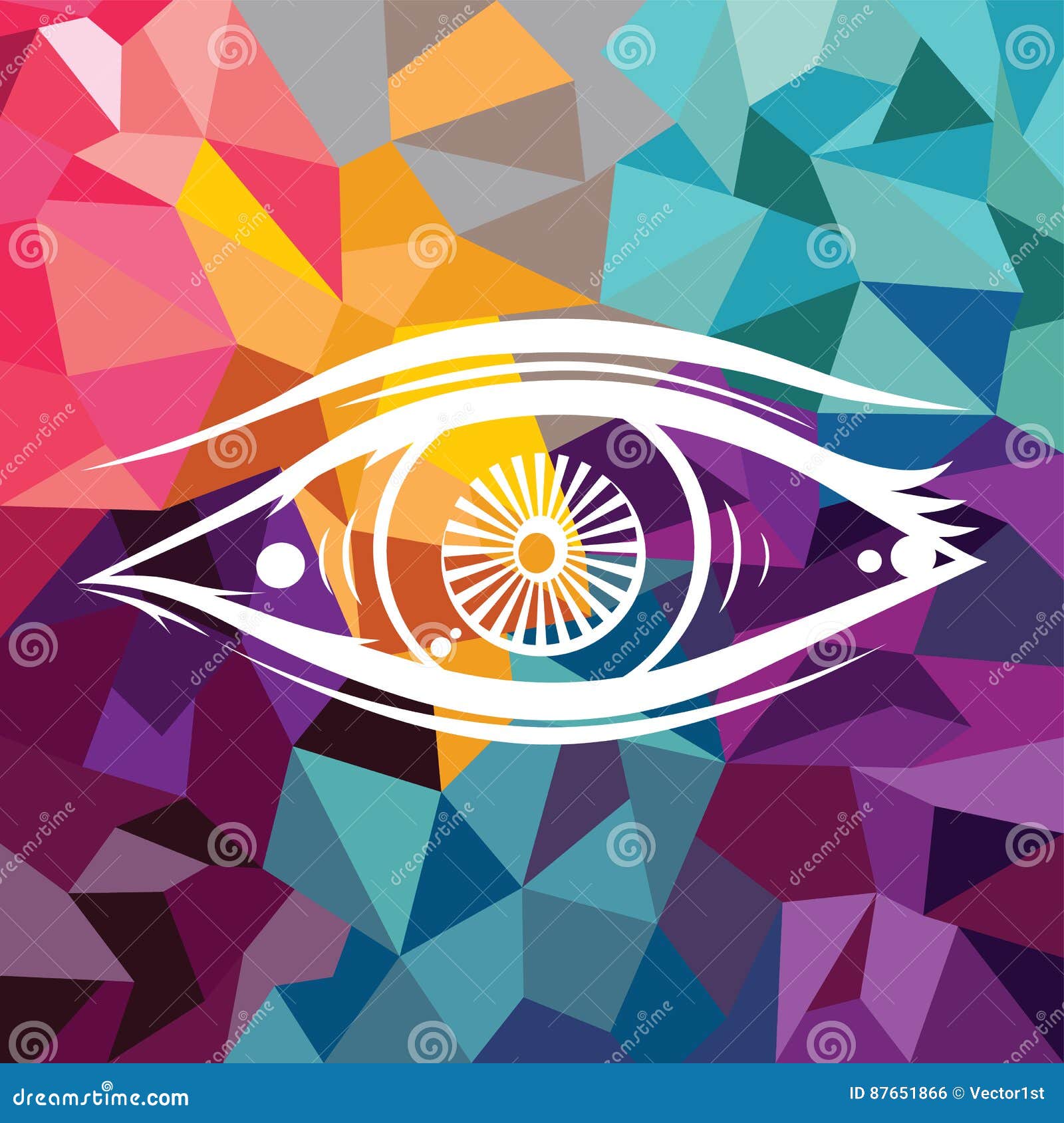 Abstract Colorful Triangle Geometrical Eye Stock Vector - Illustration ...