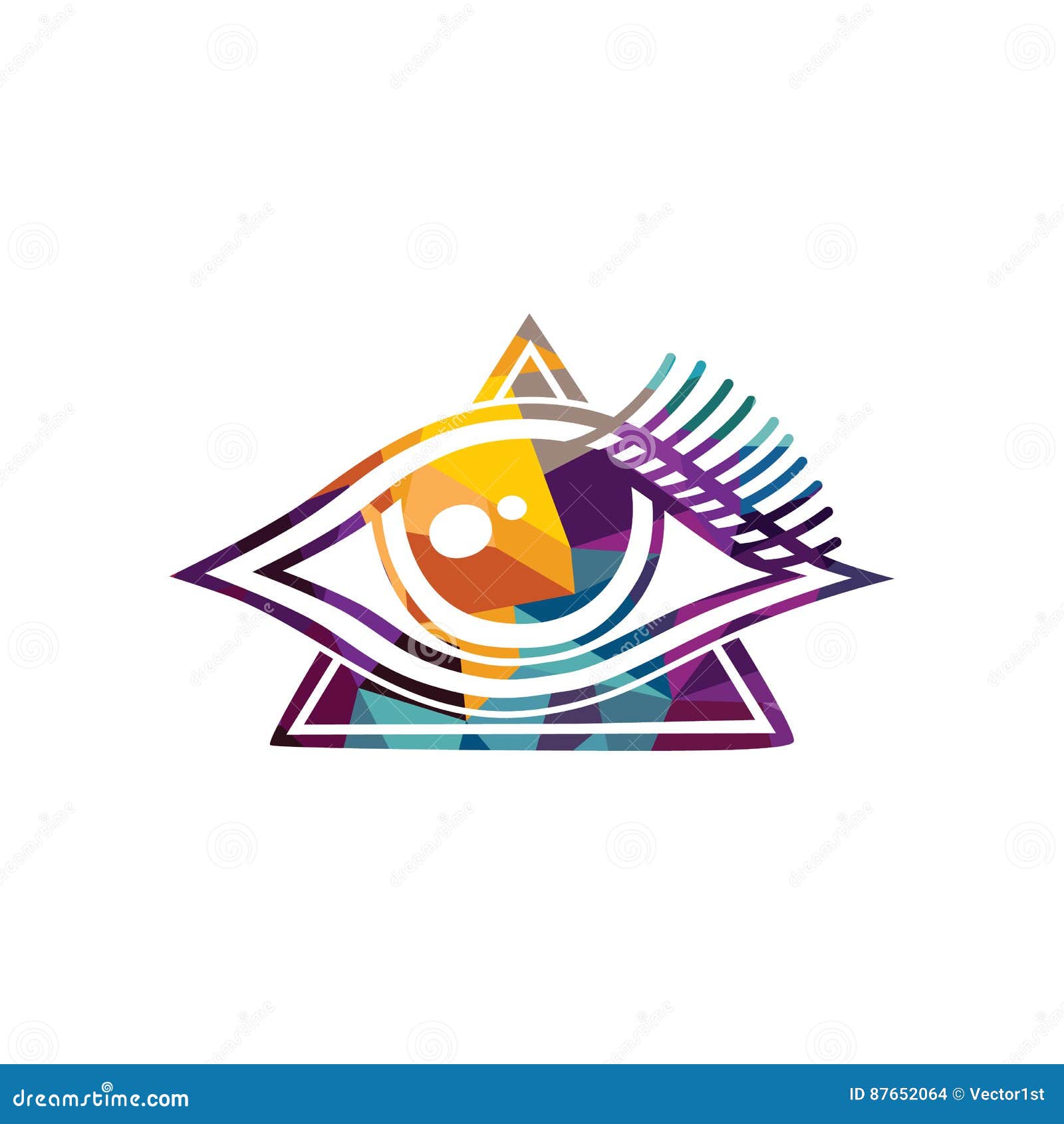 Abstract Colorful Triangle Geometrical Eye Stock Vector - Illustration ...