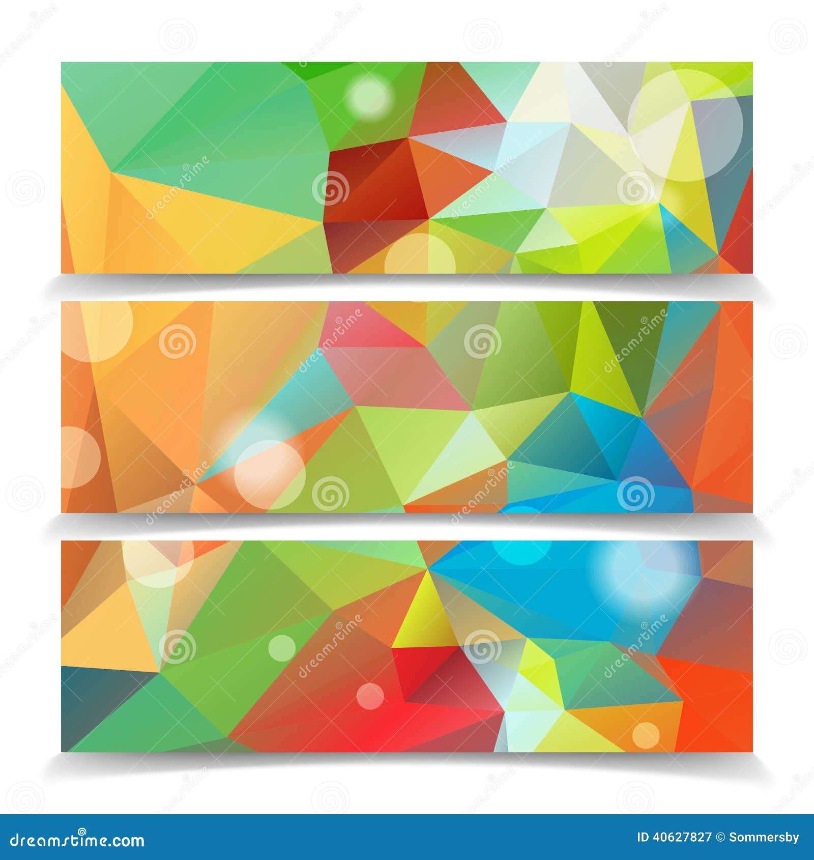 Abstract Colorful Triangle Header Set Stock Vector - Illustration of ...