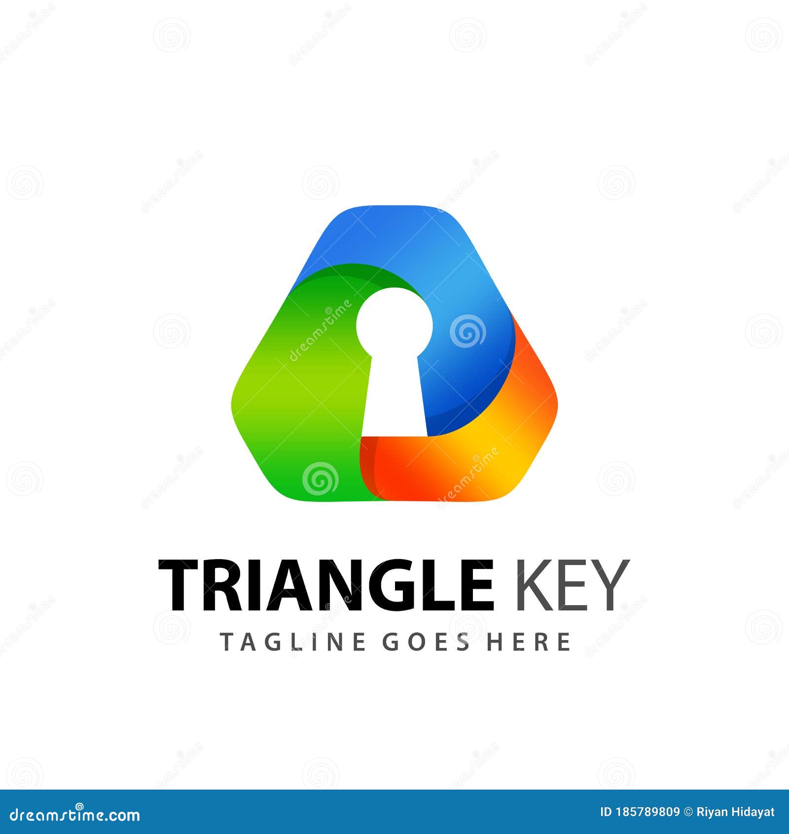 Abstract Colorful Triangle Key Logo Design Vector Illustration Template ...