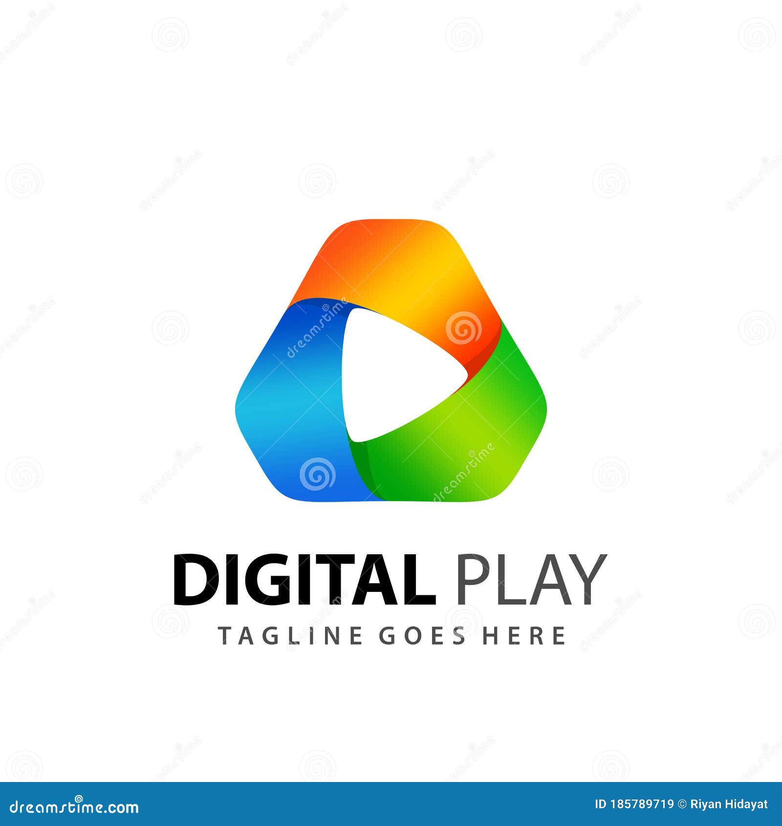 Abstract Colorful Triangle Play Icon Logo Design Vector Illustration ...