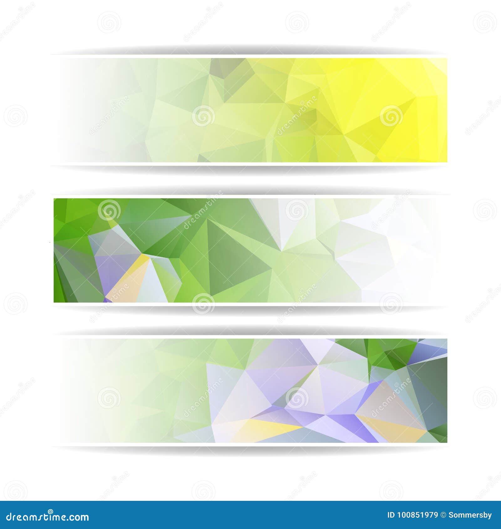 Abstract Colorful Triangle Polygonal Header Set Stock Vector ...