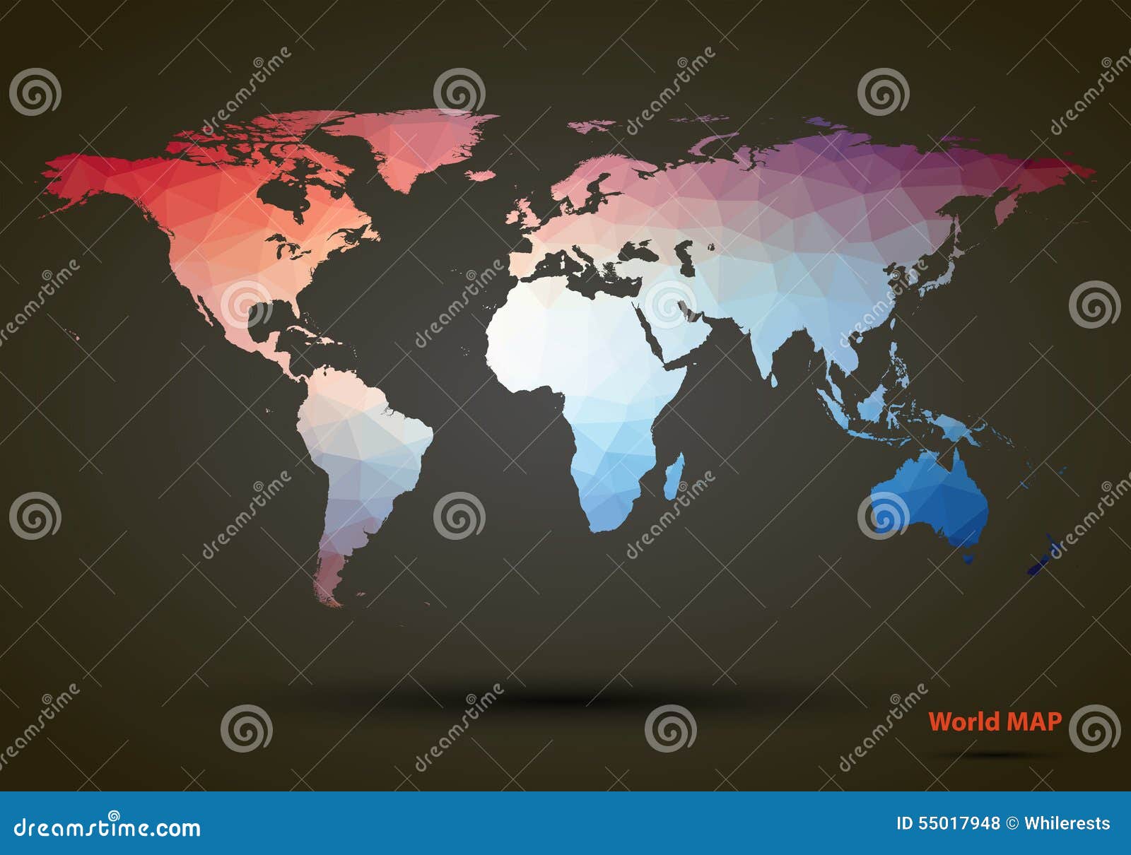Abstract Colorful Triangle World Map. Vector Stock Vector ...