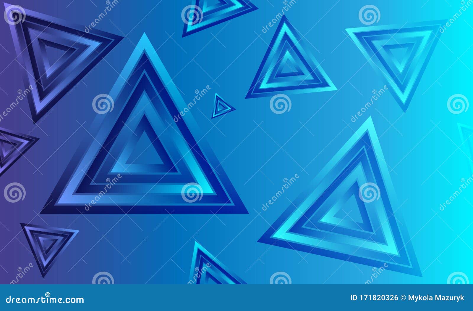 Abstract Colorful Triangles Background with Blue Gradient Color. Stock ...
