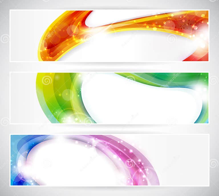 Abstract Colorful Vecter Header Set Stock Vector - Illustration of ...