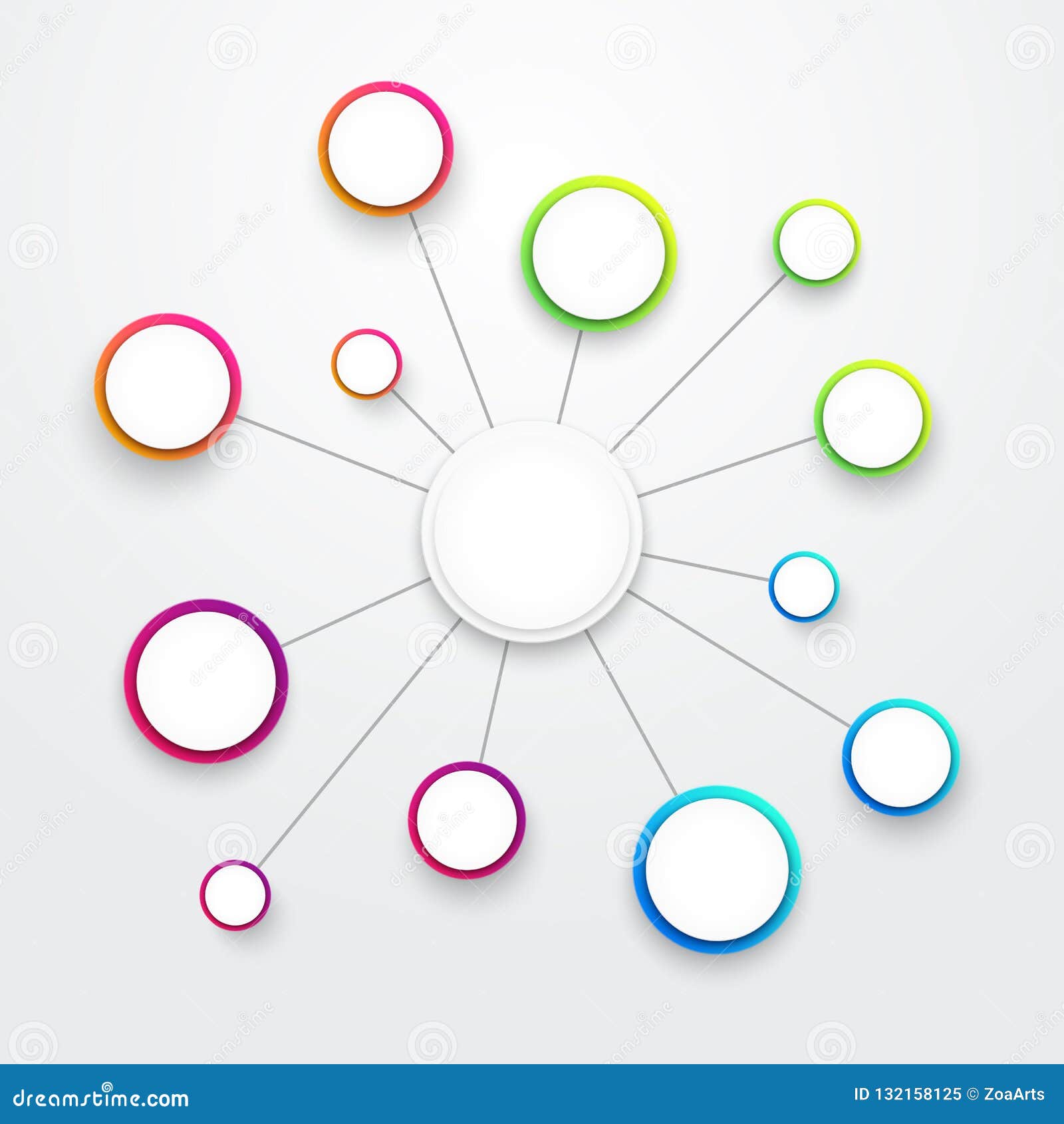 Abstract Colorful Vector 3d Large Mind Map Infographic. Web Element ...