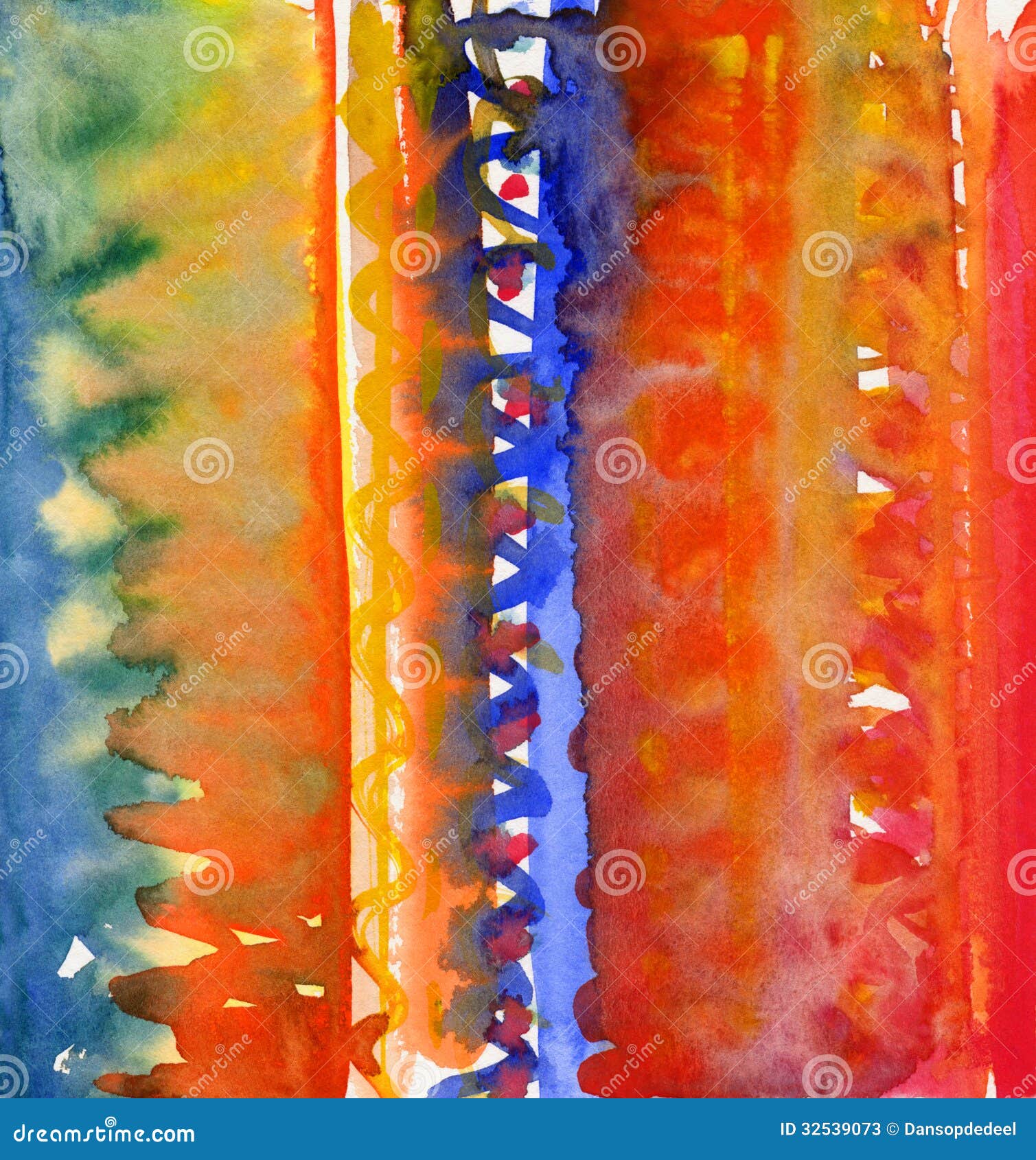 Abstract Colorful Watercolor Pattern Stock Illustration - Illustration ...