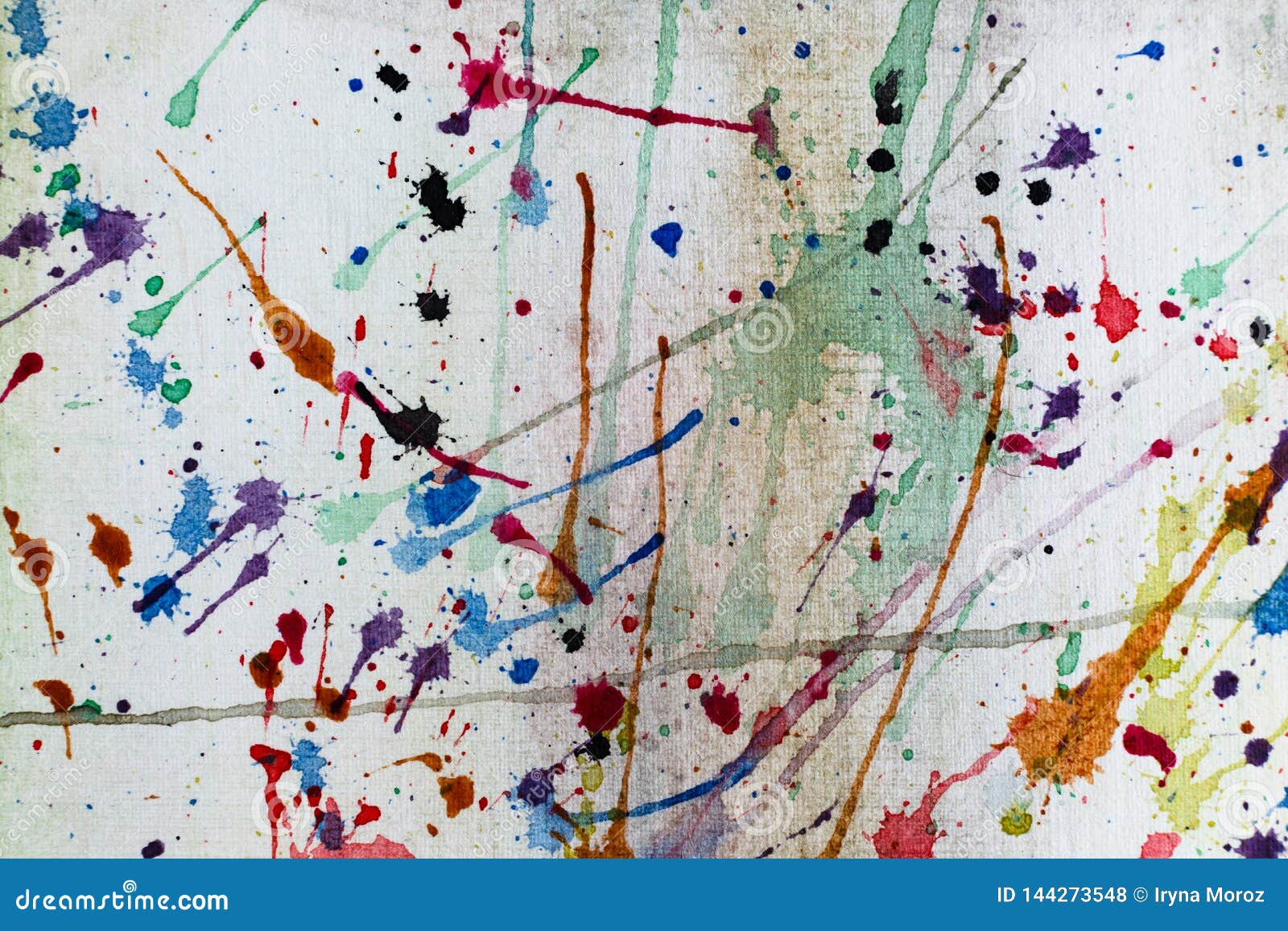 Abstract Colorful Watercolor Splashes Isolated Stock Photo - Image of ...