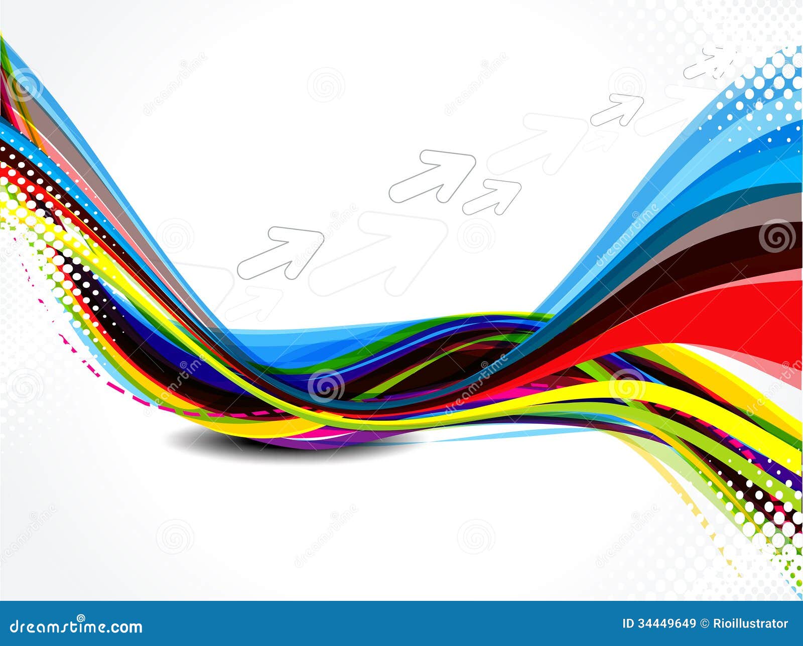 Abstract Colorful Wave with Arrow Stock Vector - Illustration of blur ...