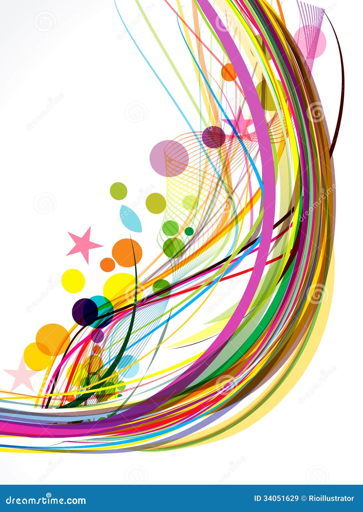 Abstract Colorful Wave Background with Star Stock Vector - Illustration ...
