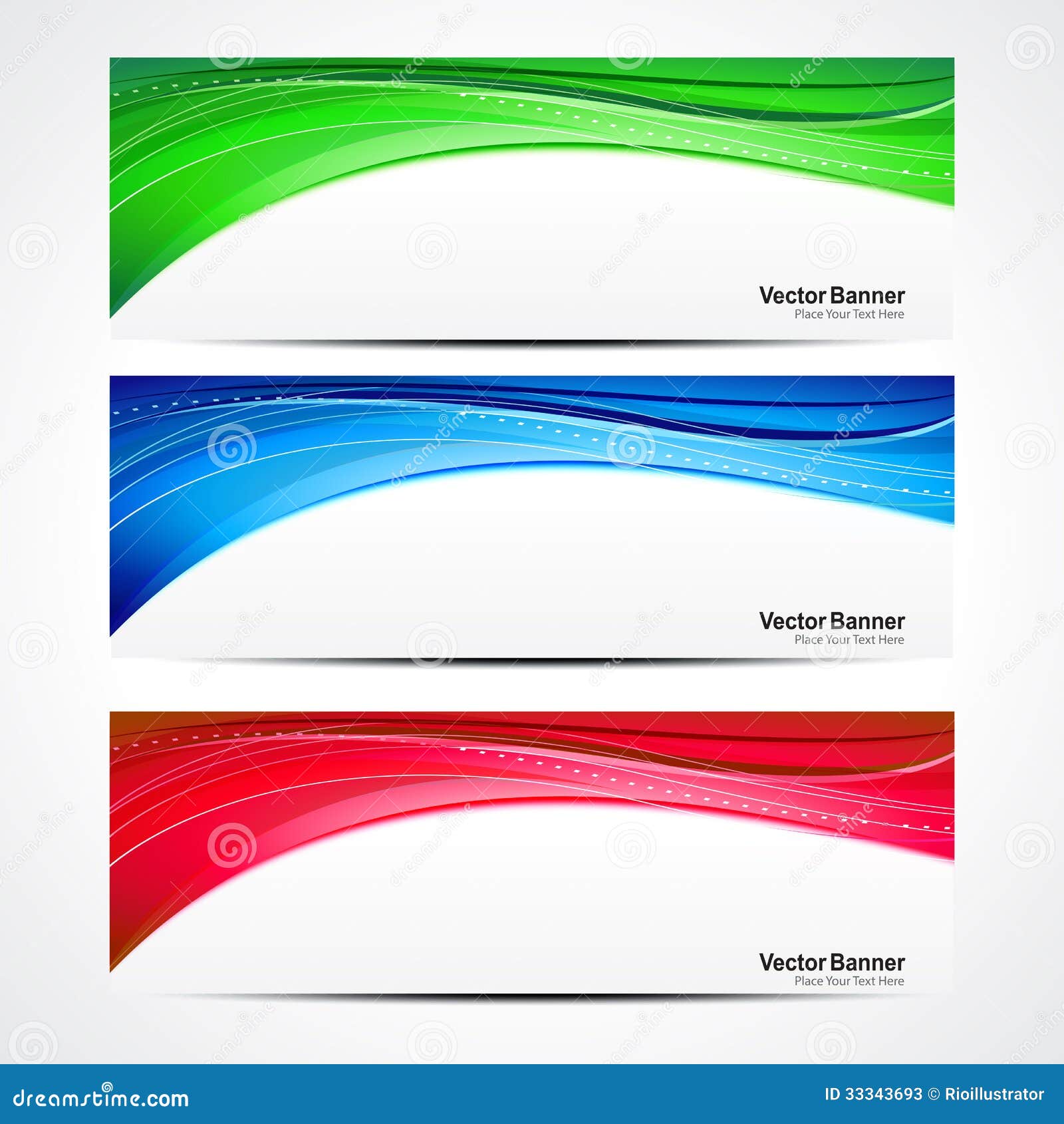 Abstract Colorful Wave Banner Set Stock Vector - Illustration of vector ...