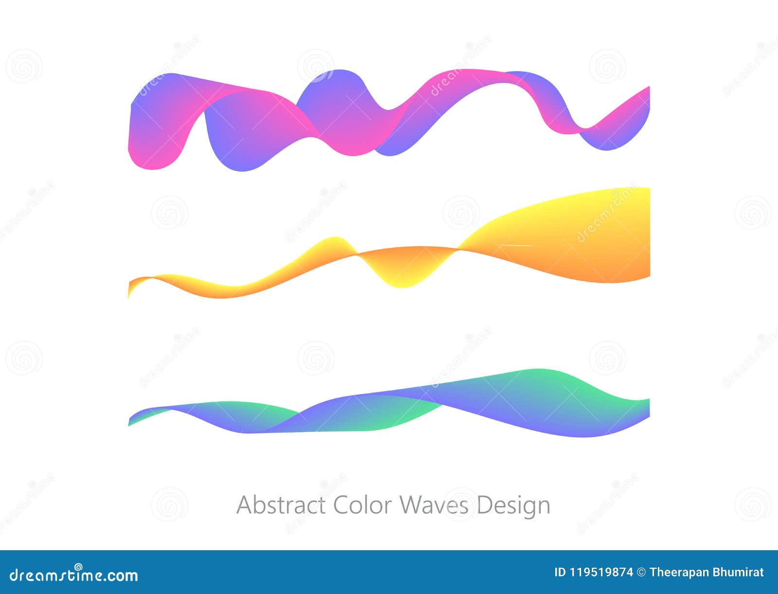 Abstract Colorful Wave Element for Design. Stylized Waves Line a Stock ...