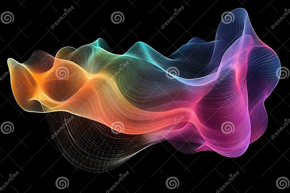 Abstract Colorful Wave Form, Vibrant Energy Flow, Dynamic Design ...
